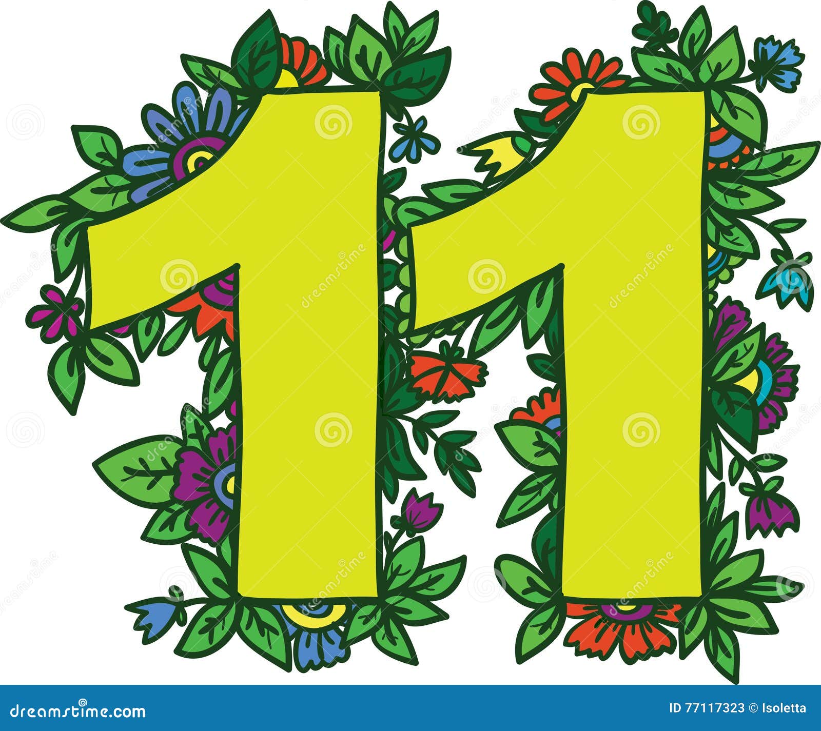 Numero 11, Elemento Di Progettazione Illustrazione di Stock ...