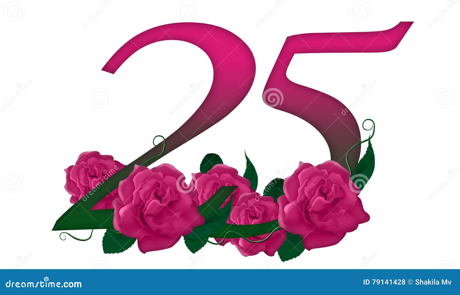 Numero 25 floreale illustrazione di stock. Illustrazione di figlia ...