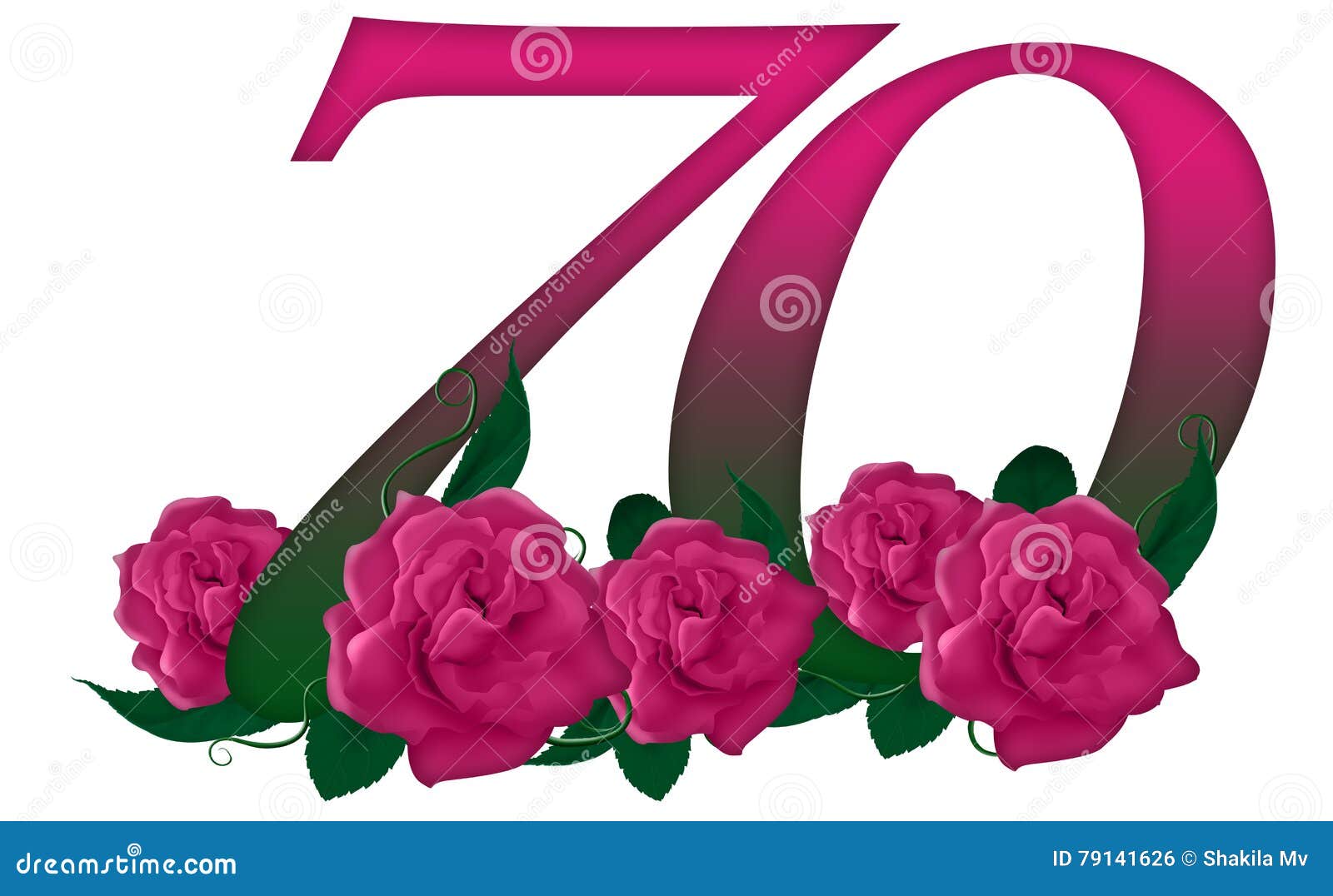 Numero 70 floreale illustrazione di stock. Illustrazione di graffetta ...
