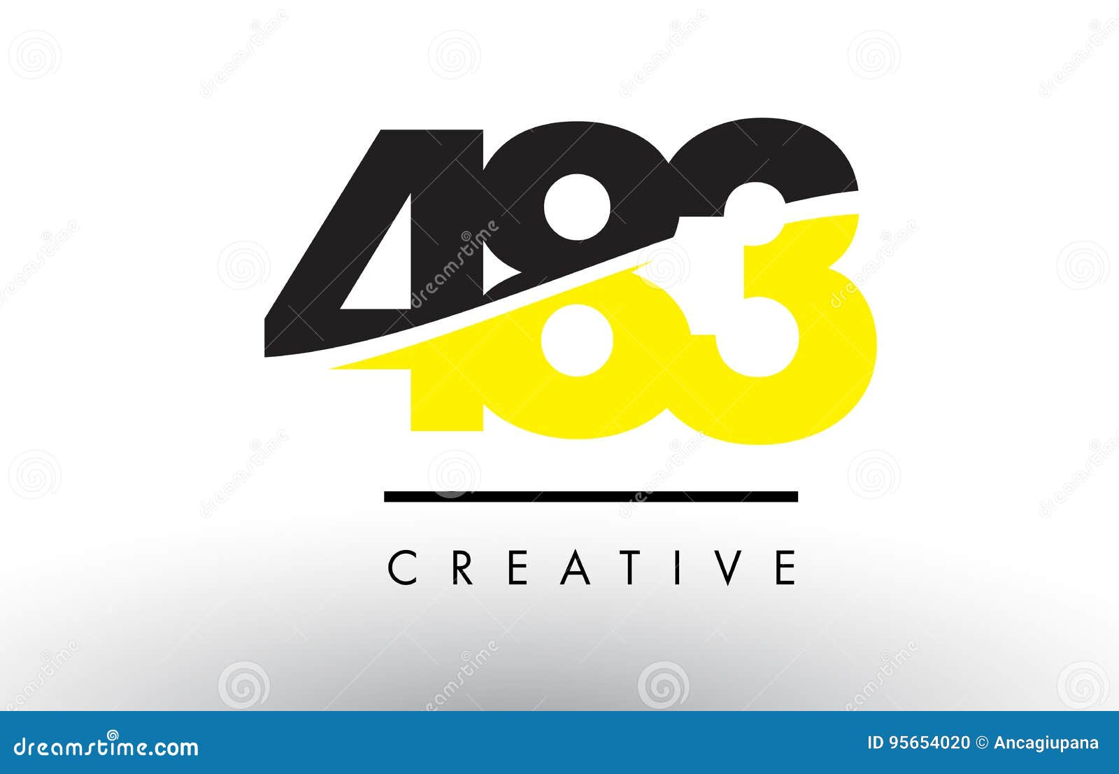 483 Numero Nero E Giallo Logo Design Illustrazione Vettoriale ...