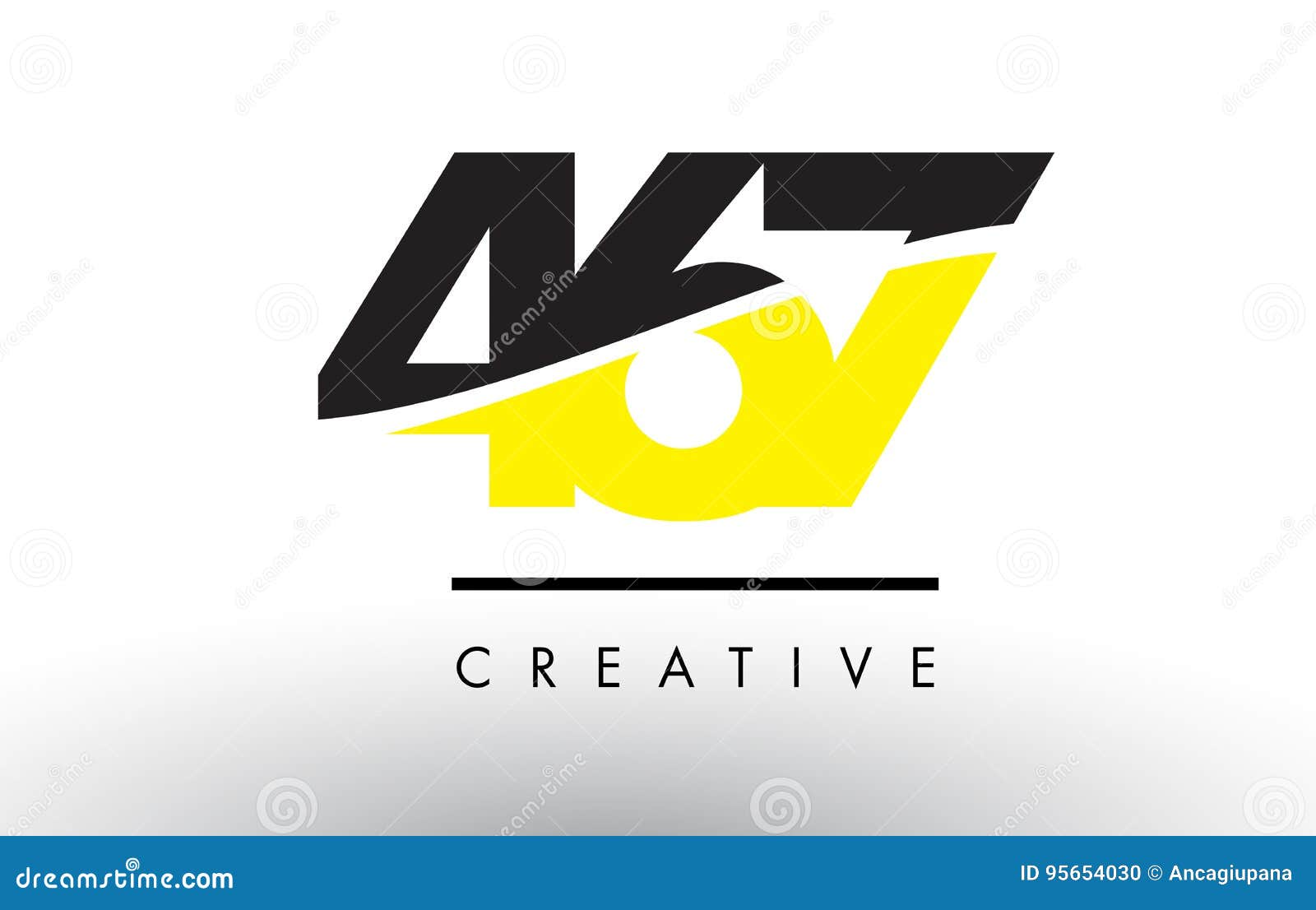 467 Numero Nero E Giallo Logo Design Illustrazione Vettoriale ...