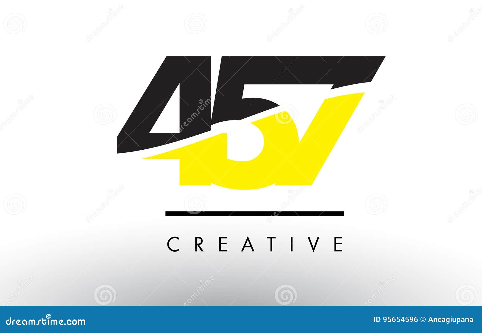 457 Numero Nero E Giallo Logo Design Illustrazione Vettoriale ...