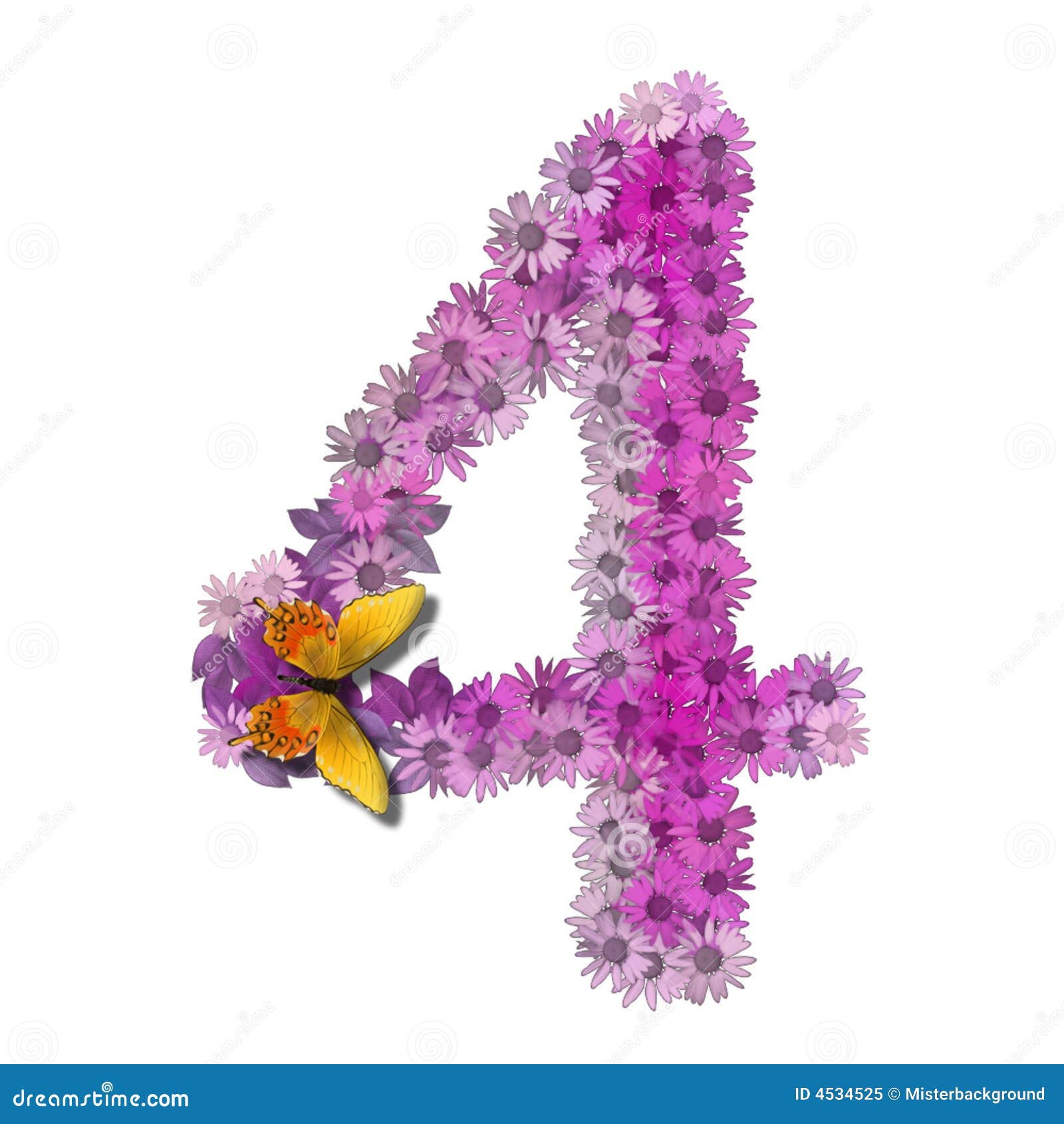 Numero o numero 4 illustrazione di stock. Illustrazione di carattere ...