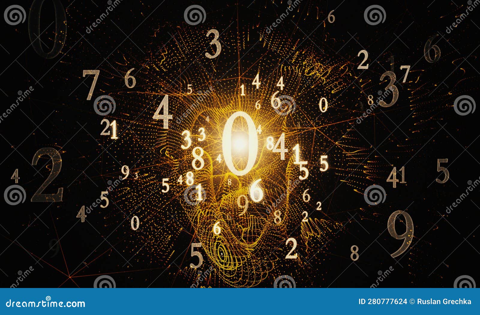 Numerology Numbers With Symbolic Meaning Design. Vector Illustration ...