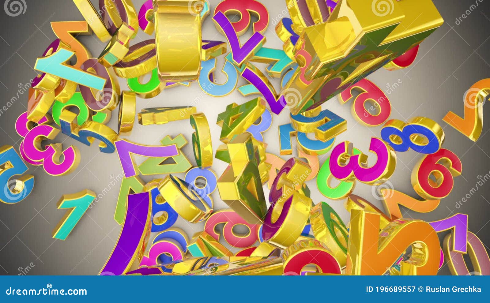 Numerology Secret Knowledge of Numbers. Gold Multi-colored Numbers ...