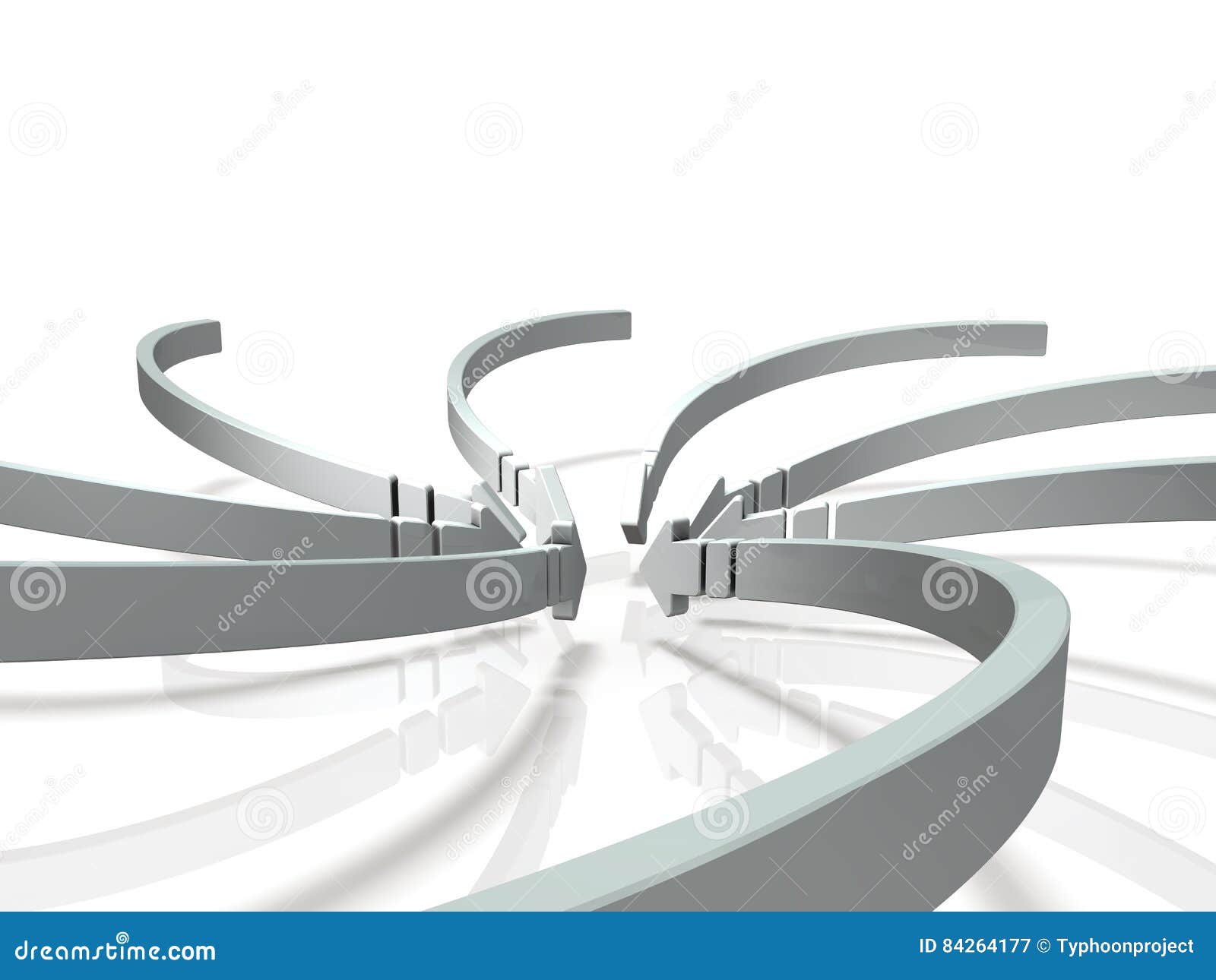 Numerous Arrows Flowing into the Center. Stock Illustration ...