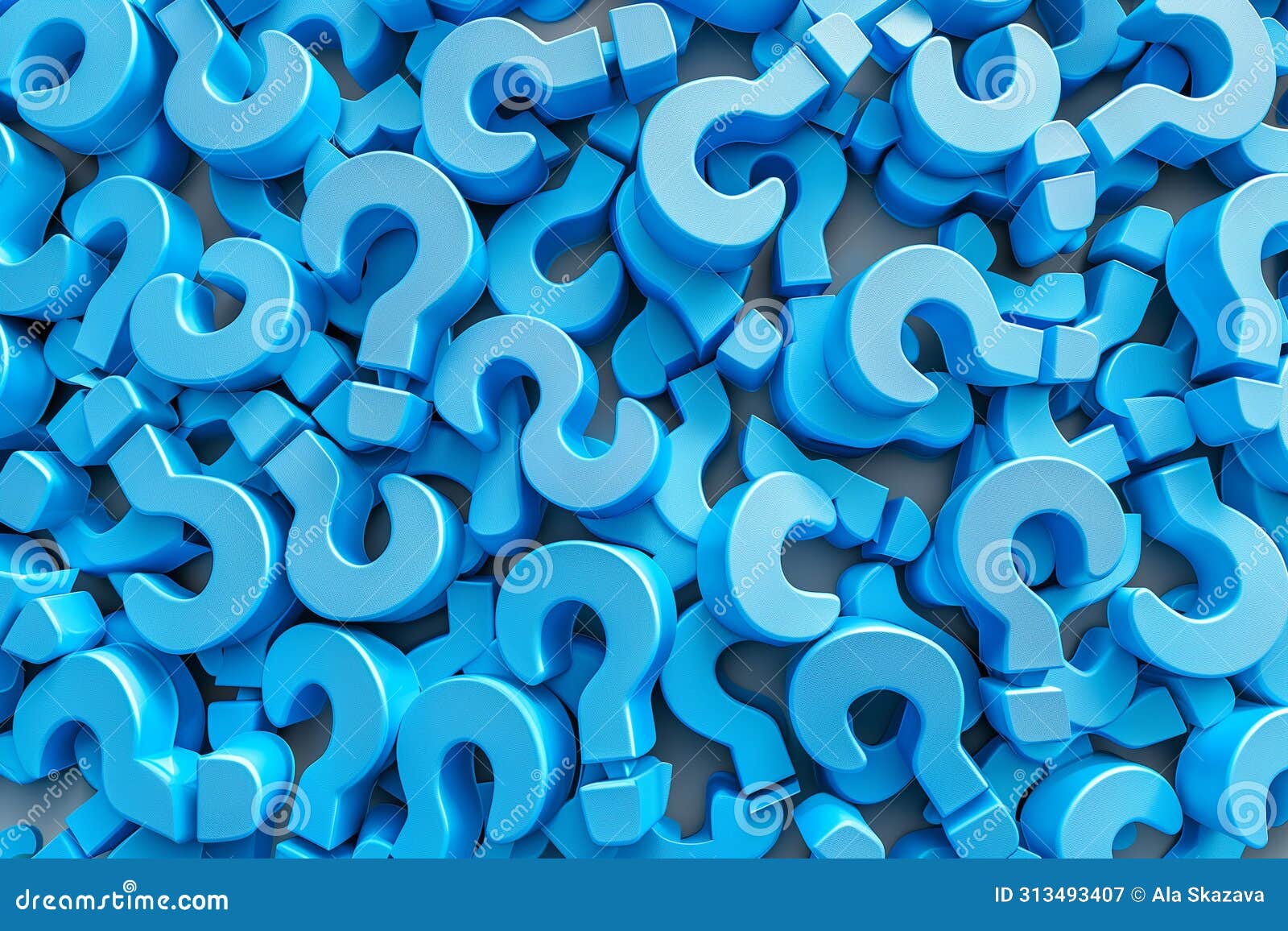 Stack of Blue Question Marks on Table Stock Illustration - Illustration ...