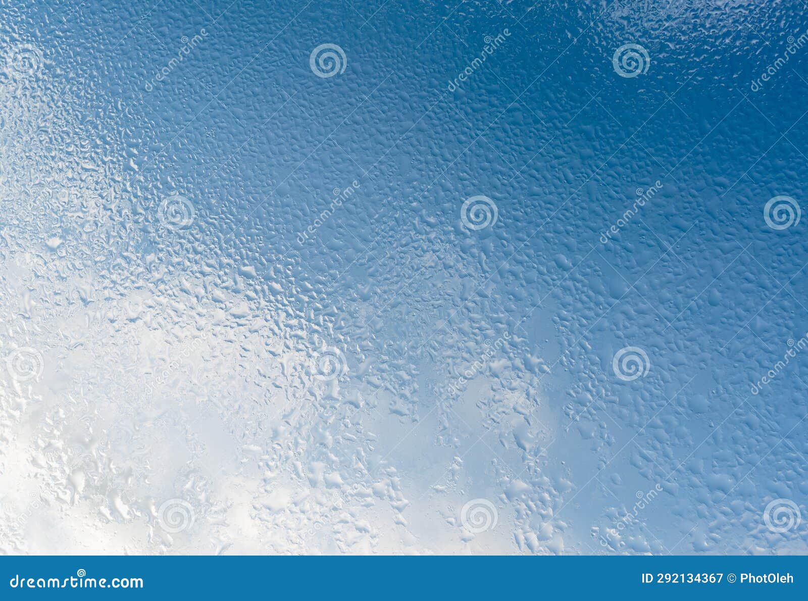 Numerous Drops of Morning Dew on the Window Glass Against the Backdrop ...