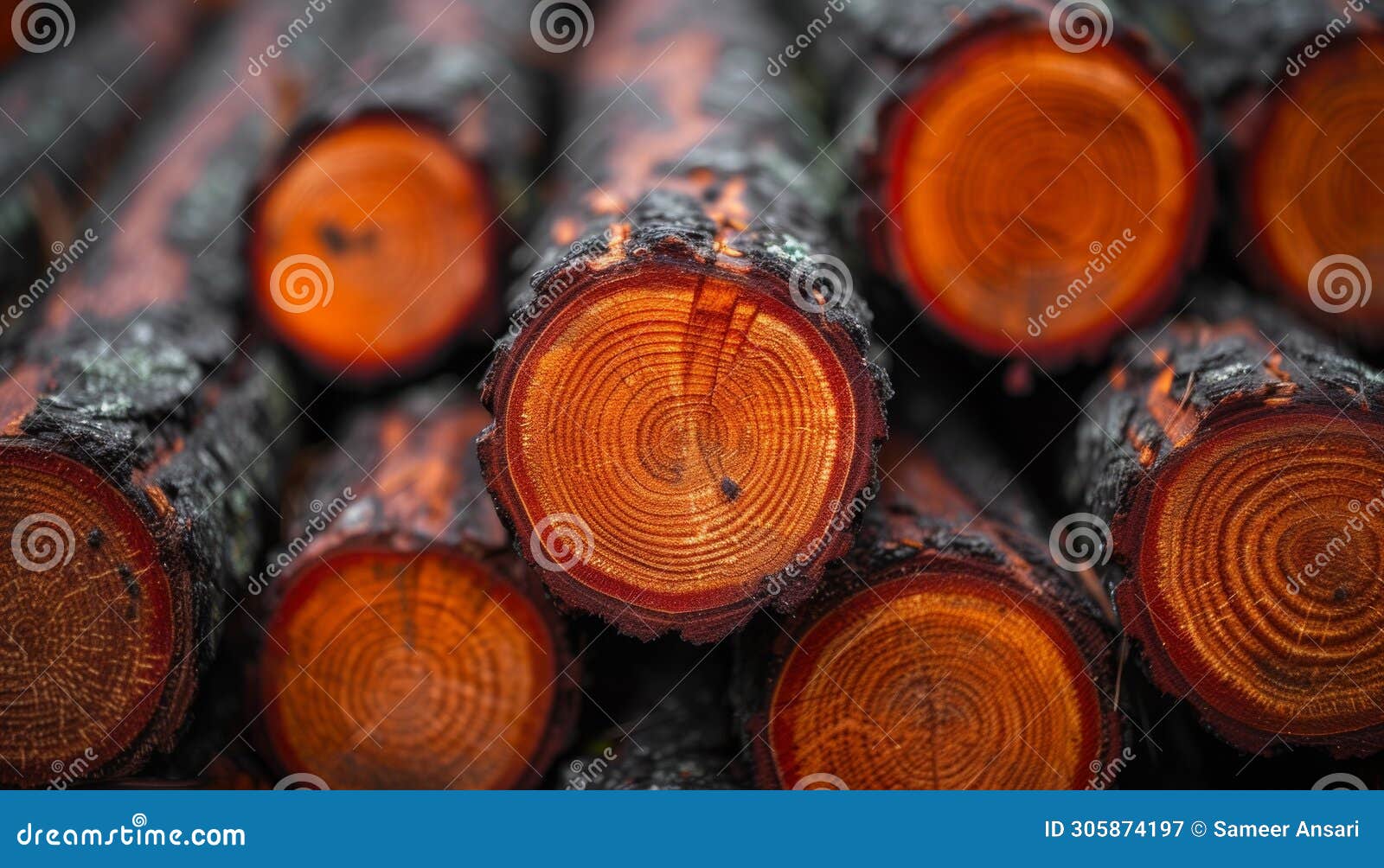 Numerous Logs Neatly Stacked in an Open Field, Deforestation and ...