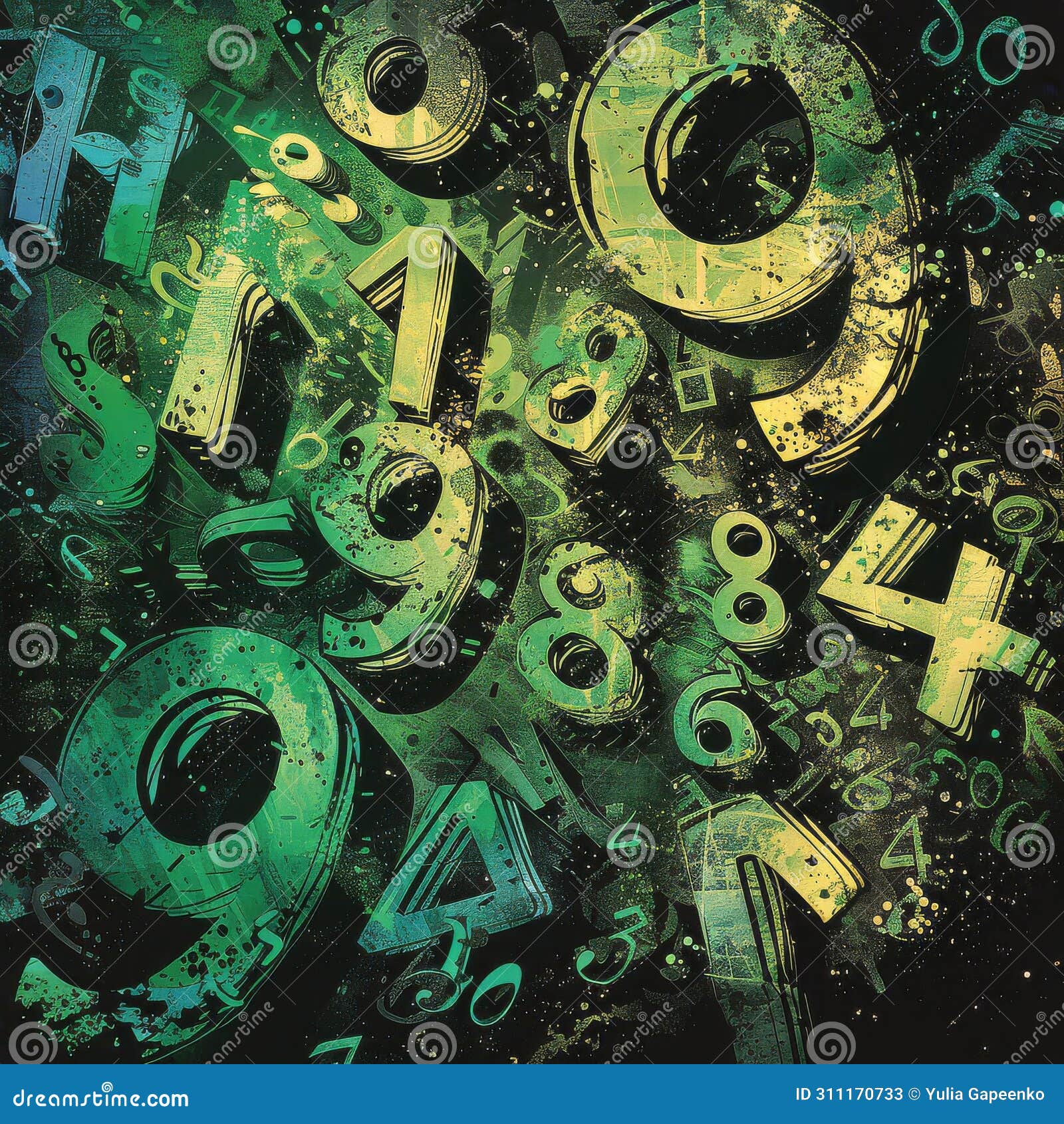 Numerous Numbers Floating in the Air Stock Image - Image of abstract ...