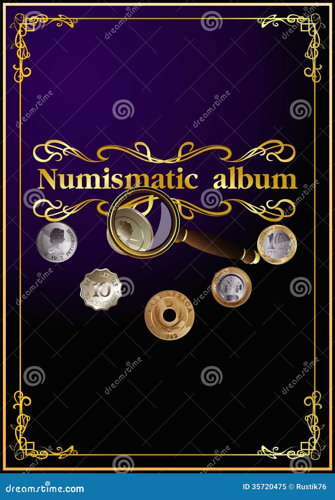 Numismatic Cover Album. 01 (vector) Stock Vector - Illustration of ...