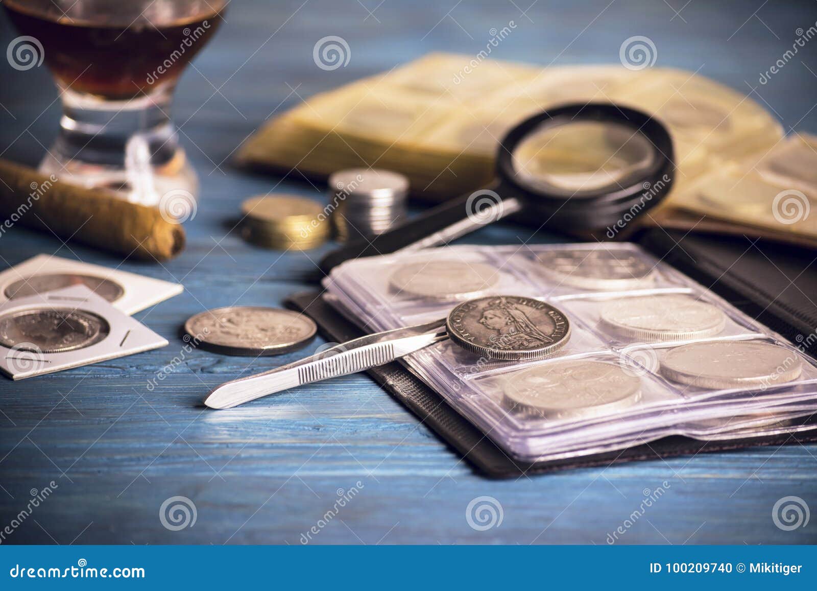 Collecting old coins stock photo. Image of rarity, tweezers - 100209740