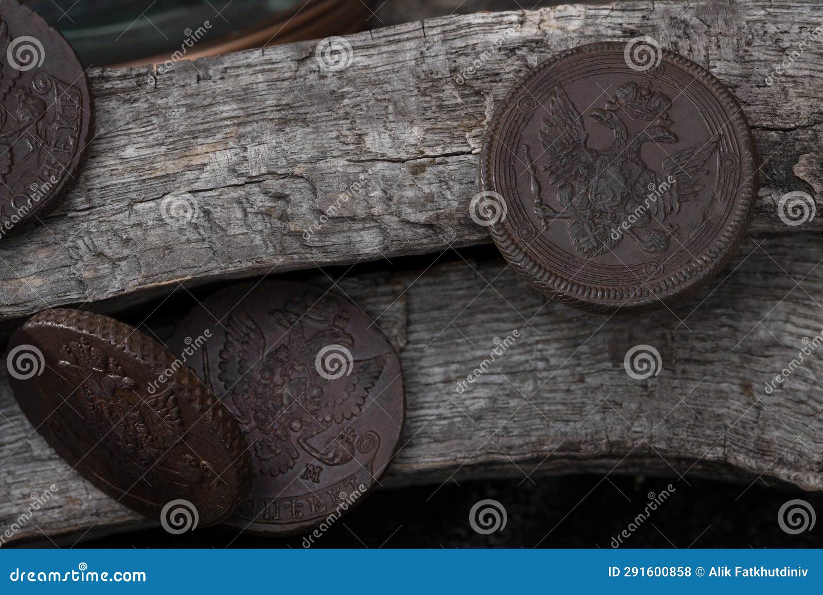 Numismatics. Old Collectible Coins on the Table Stock Photo - Image of ...