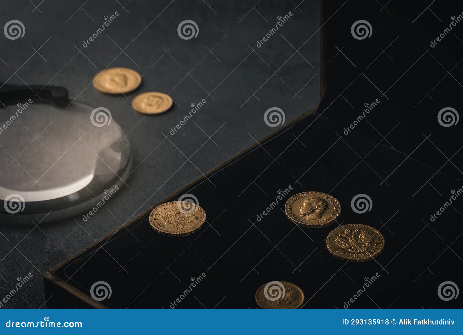 Numismatics. Old Collectible Coins on the Table Stock Photo - Image of ...
