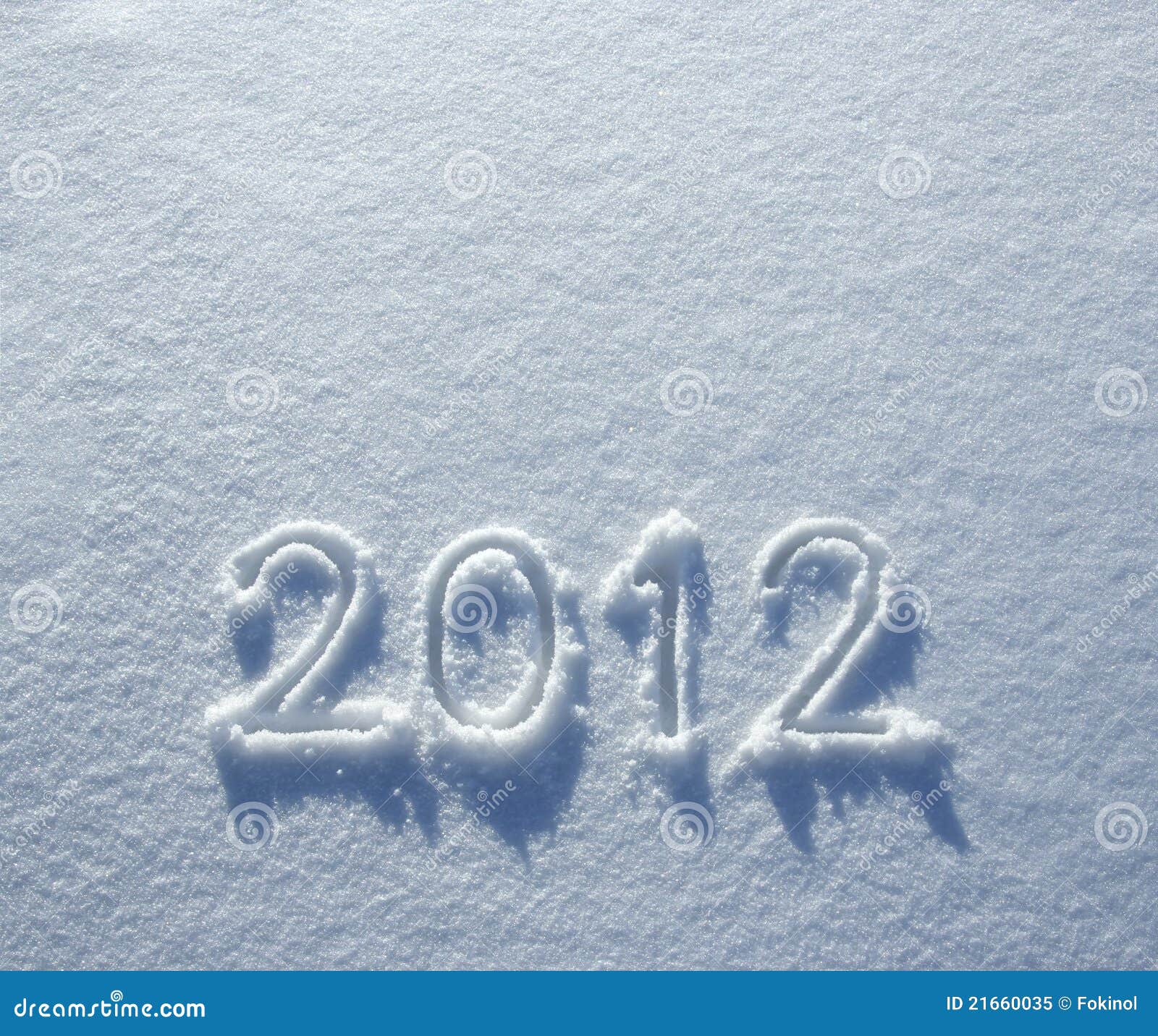 Nummer 2012 op sneeuw stock afbeelding. Image of oppervlakte - 21660035