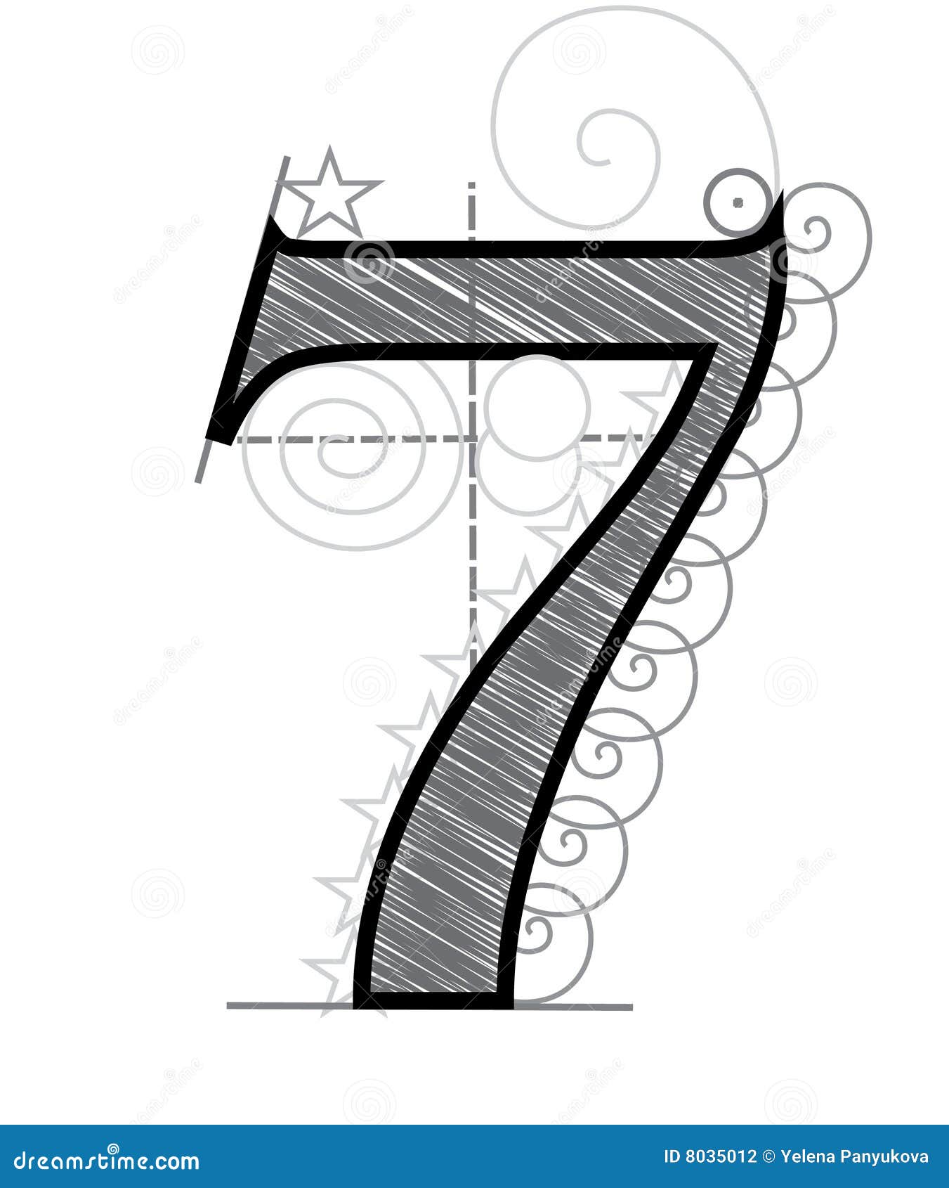 Nummer 7 vector illustratie. Illustration of cirkel, ontwerp - 8035012