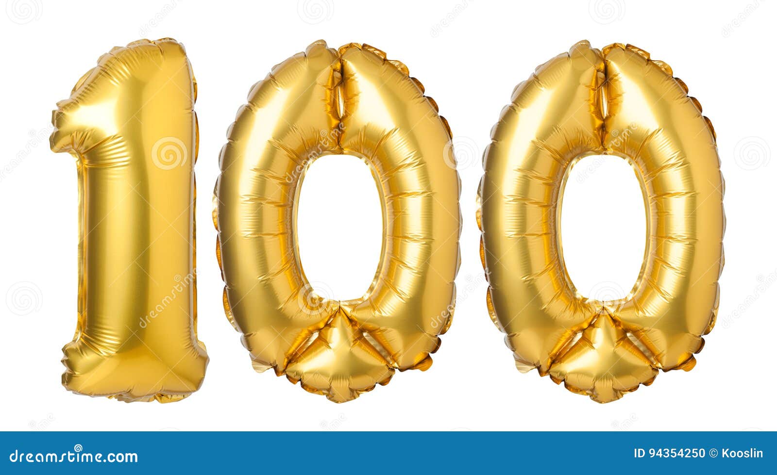 Nummer 100 Av Guld- Ballonger Stock Illustrationer - Illustration av ...