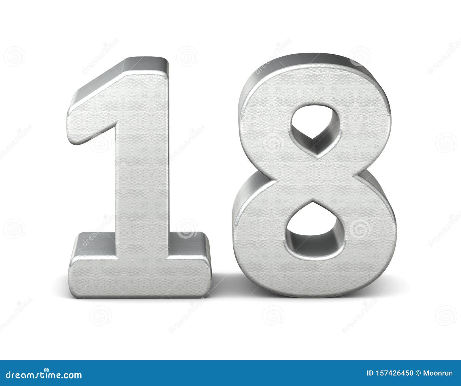 18 Nummer 3d Silberstruktur Stock Abbildung - Illustration von symbol ...