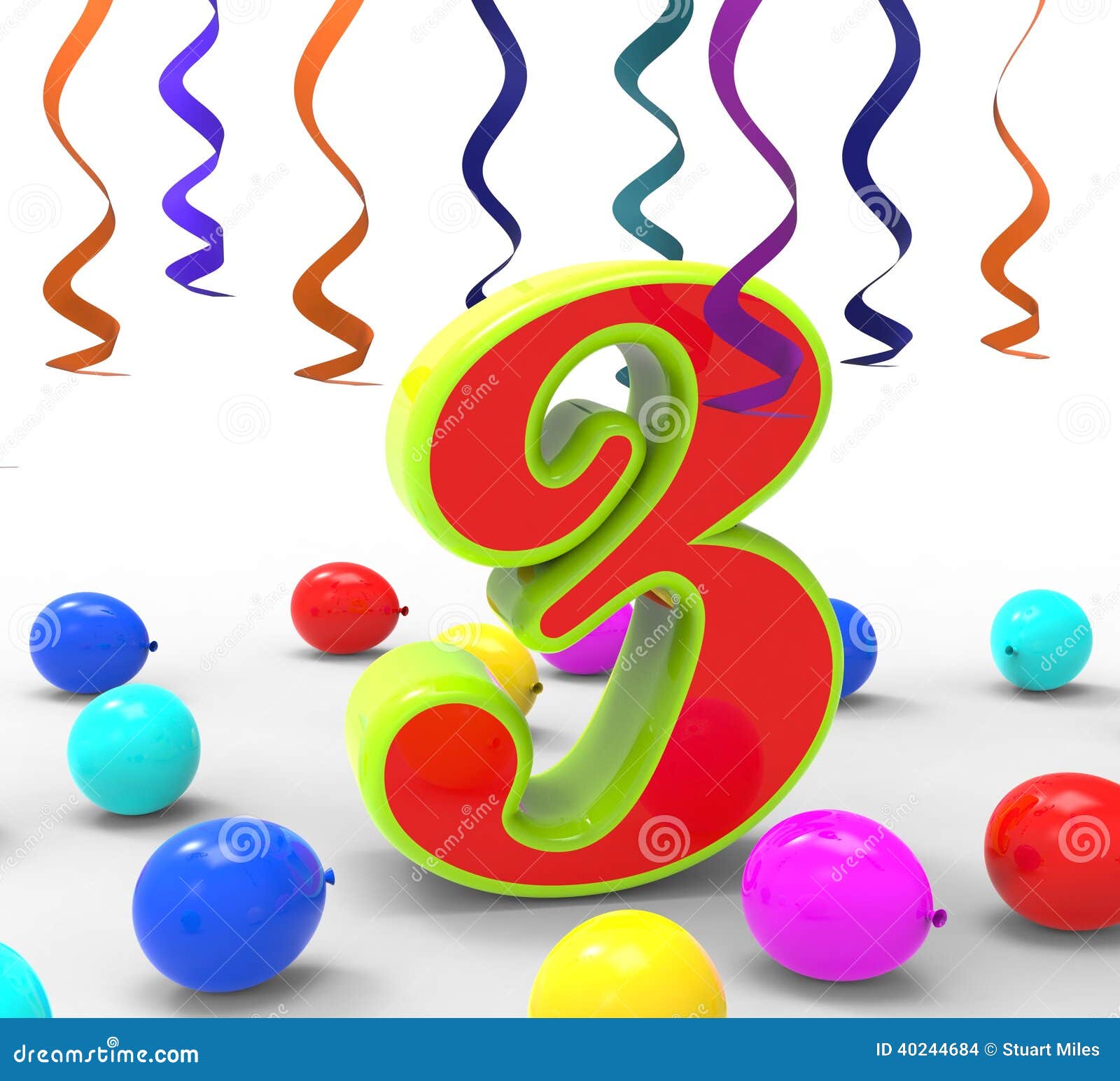 Nummer Drie Partij Toont Creativiteit En Multi Stock Illustratie ...