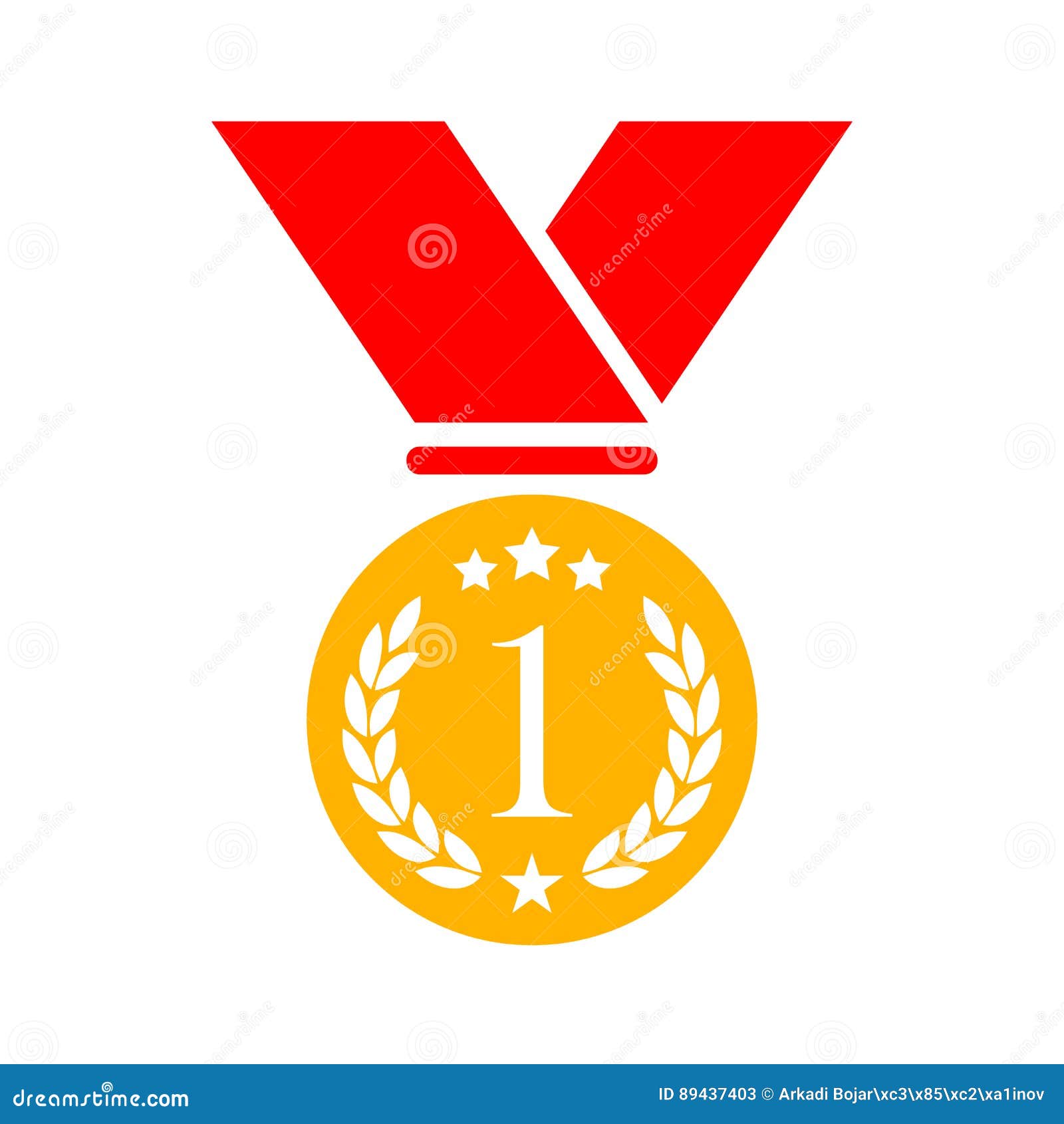 Nummer Eins-Goldmedaillen-Vektorikone Vektor Abbildung - Illustration ...