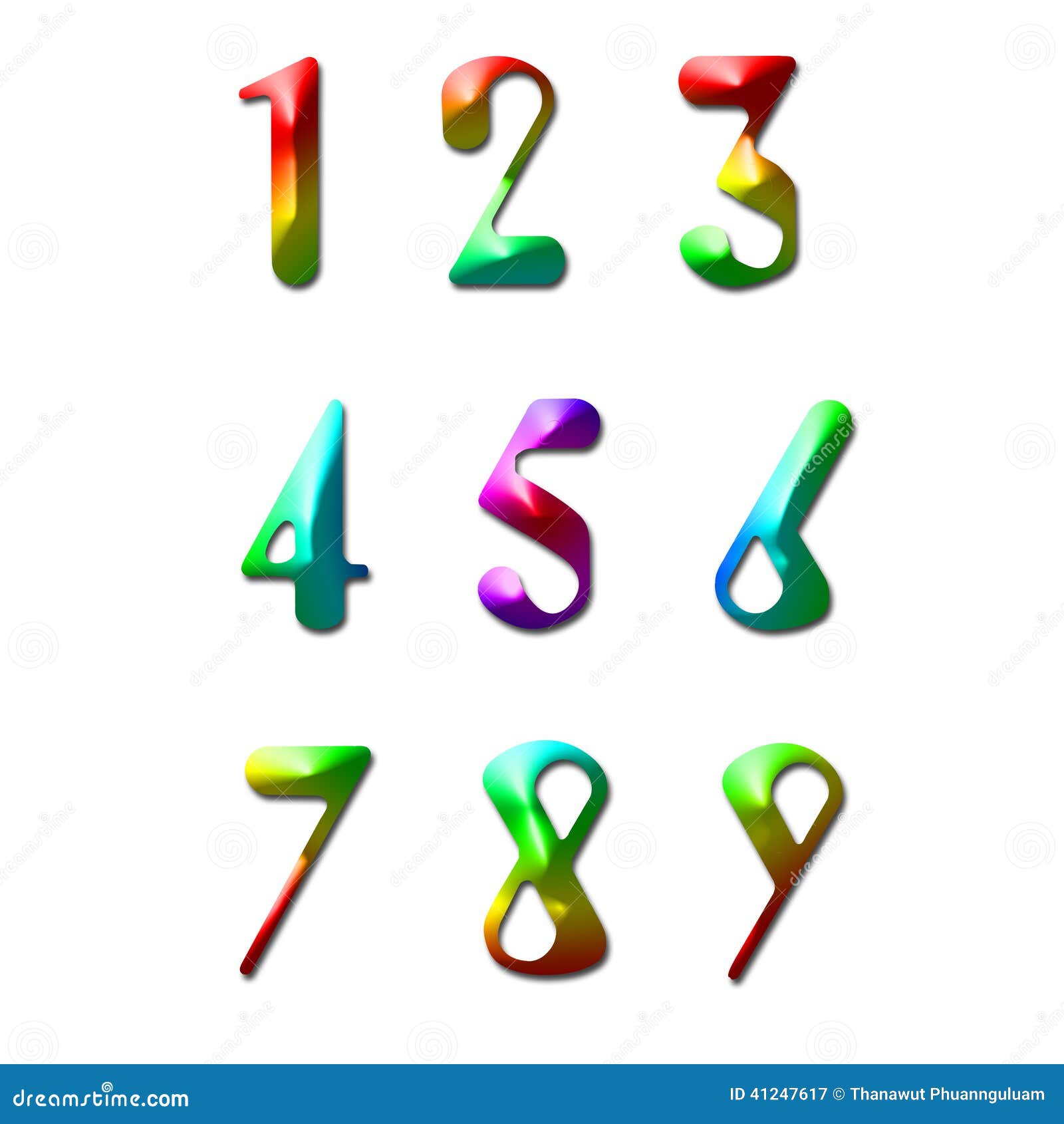 Nummer ett till nio stock illustrationer. Illustration av färg - 41247617