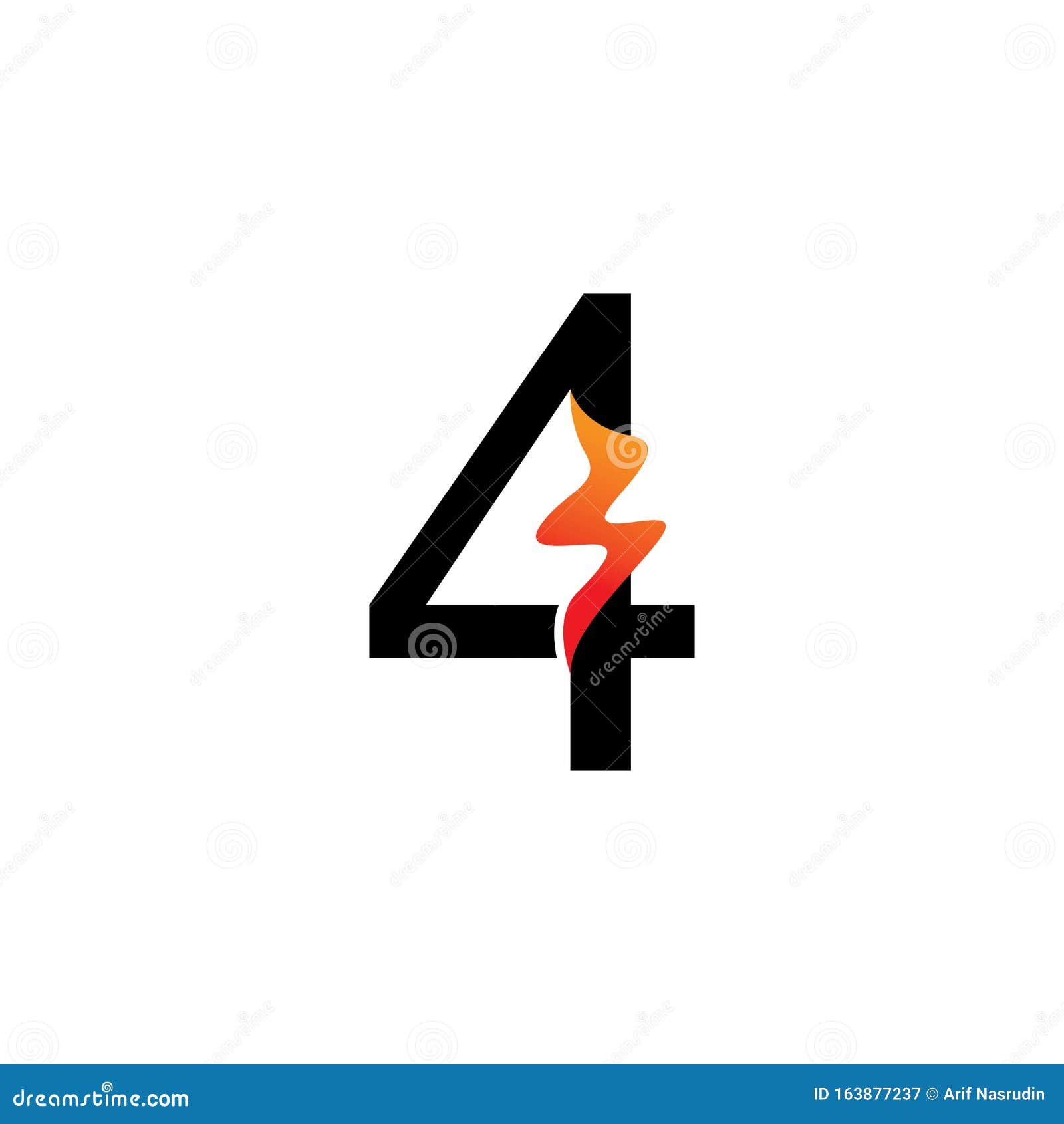 Nummer 4 Logo- Oder Symbolvorlagendesign Vektor Abbildung ...