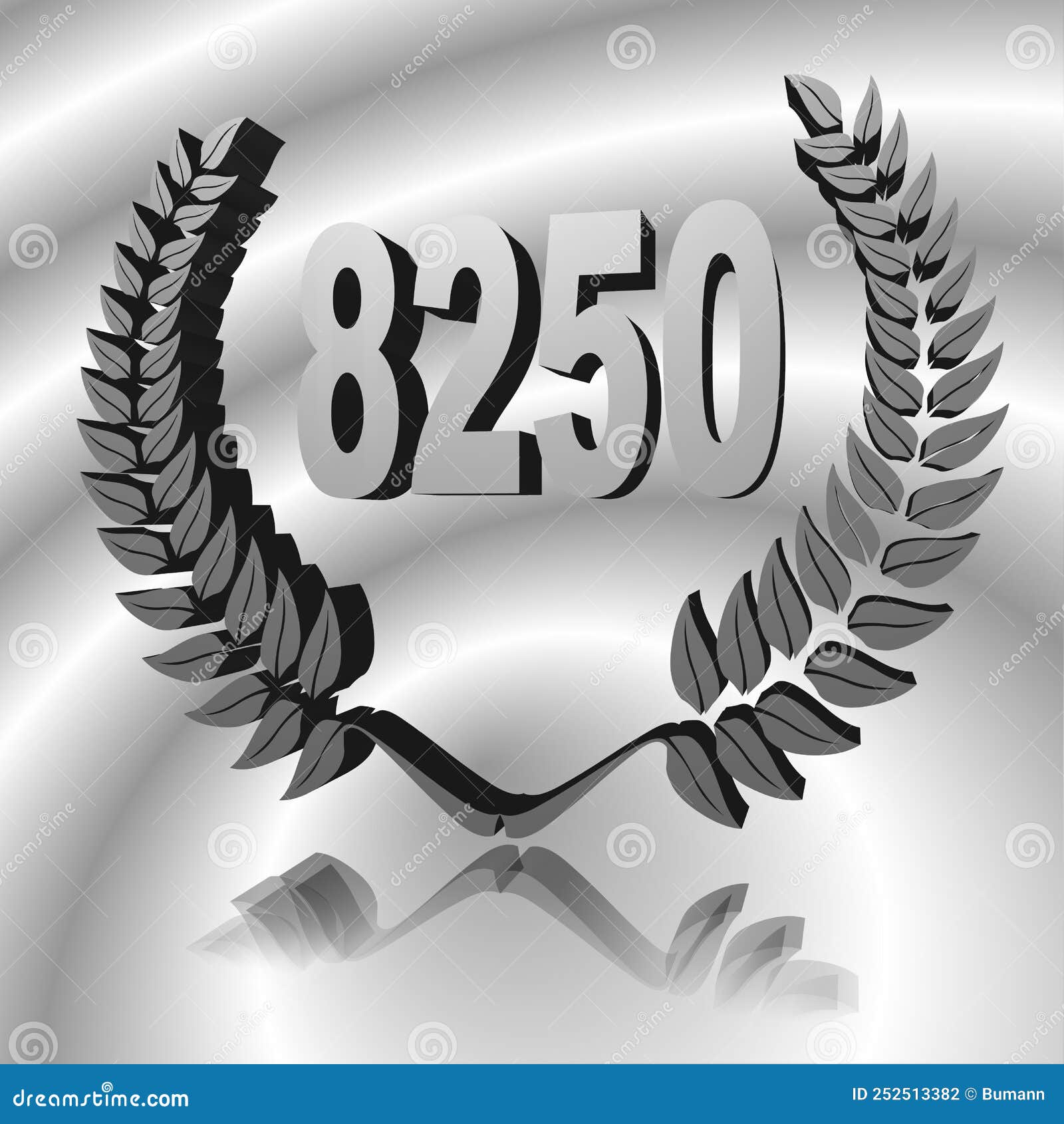 Nummer 8250 Mit Lorbeerkranz Oder Ehrenkranz Als 3dillustration ... Nummer 8250 Mit Lorbeerkranz Oder Ehrenkranz Als 3dillustration ...