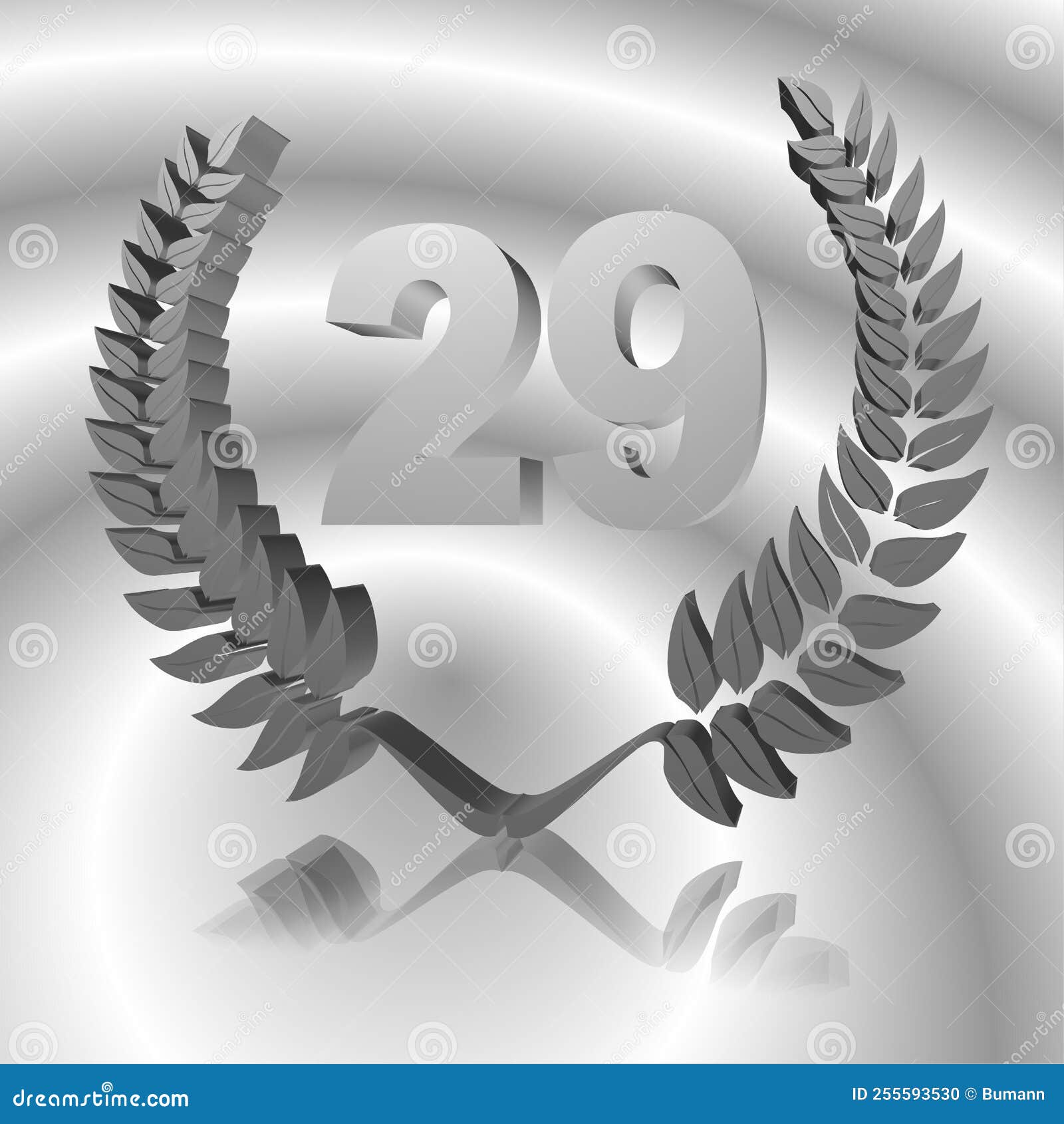 Nummer 29 Mit Lorbeerkranz Oder Ehrenschaden Als 3dillustration ...