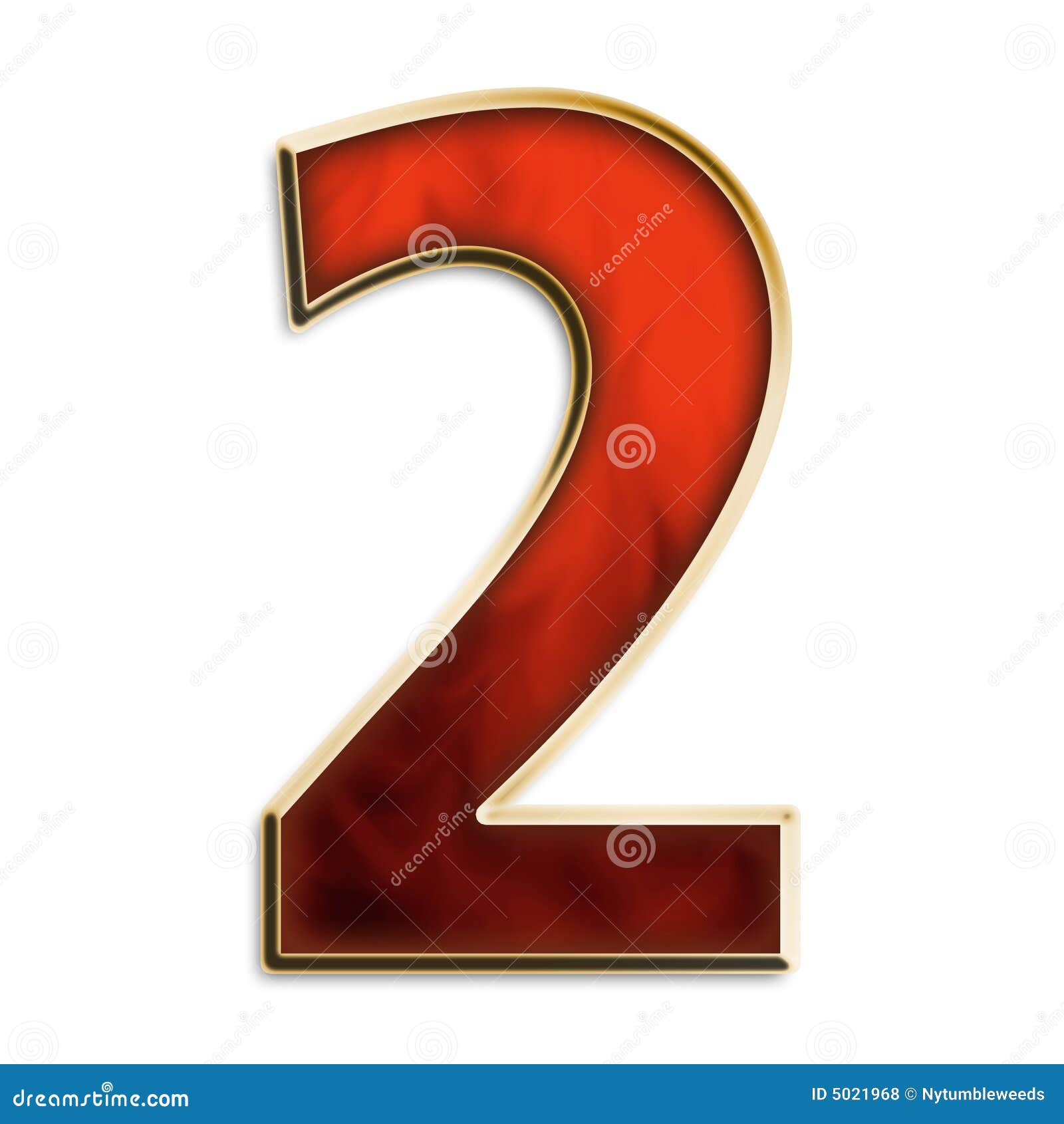 Nummer twee in vurig rood stock illustratie. Illustration of wiskunde ...