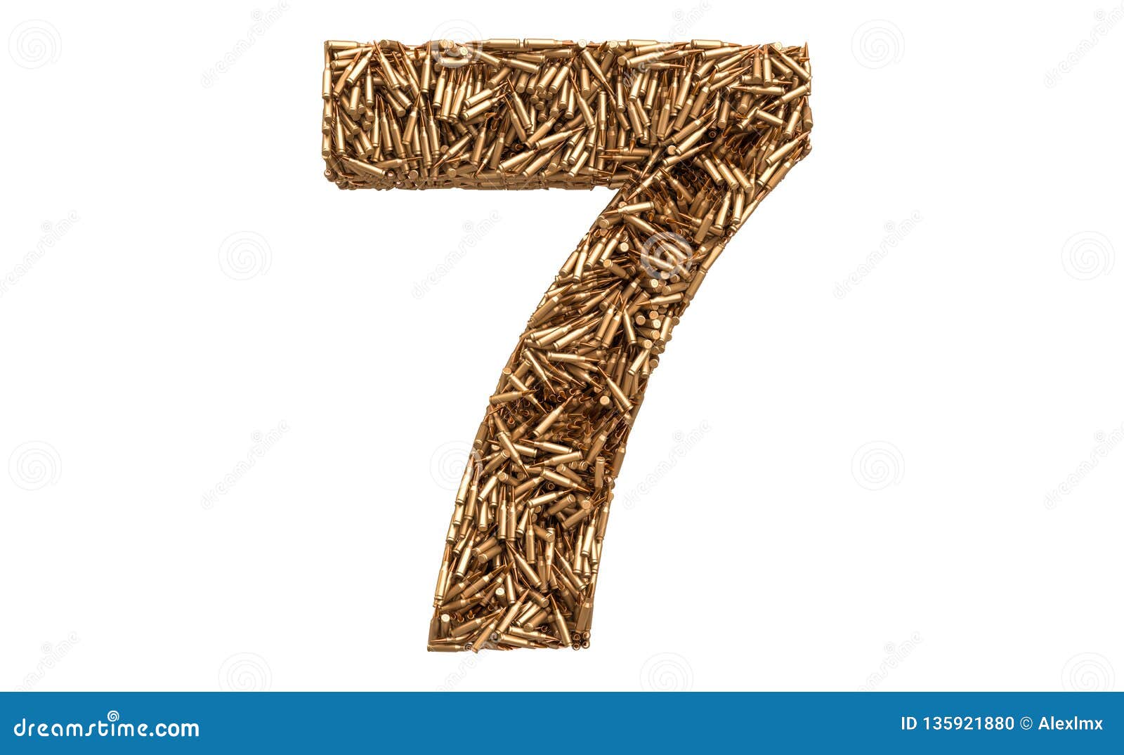 Nummer 7 Van Kogels, Het 3D Teruggeven Stock Illustratie - Illustration ...