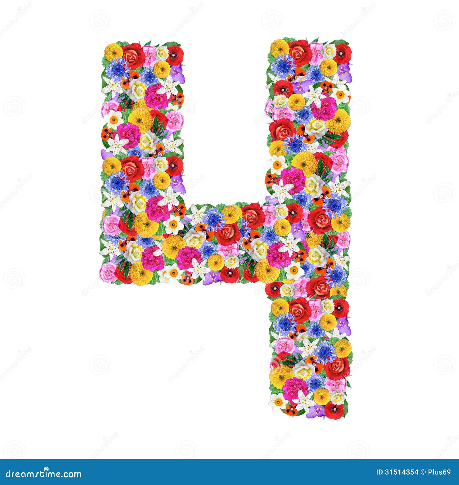 Nummer 4 Van Verschillende Bloemen Stock Foto - Image of blad, bloem ...