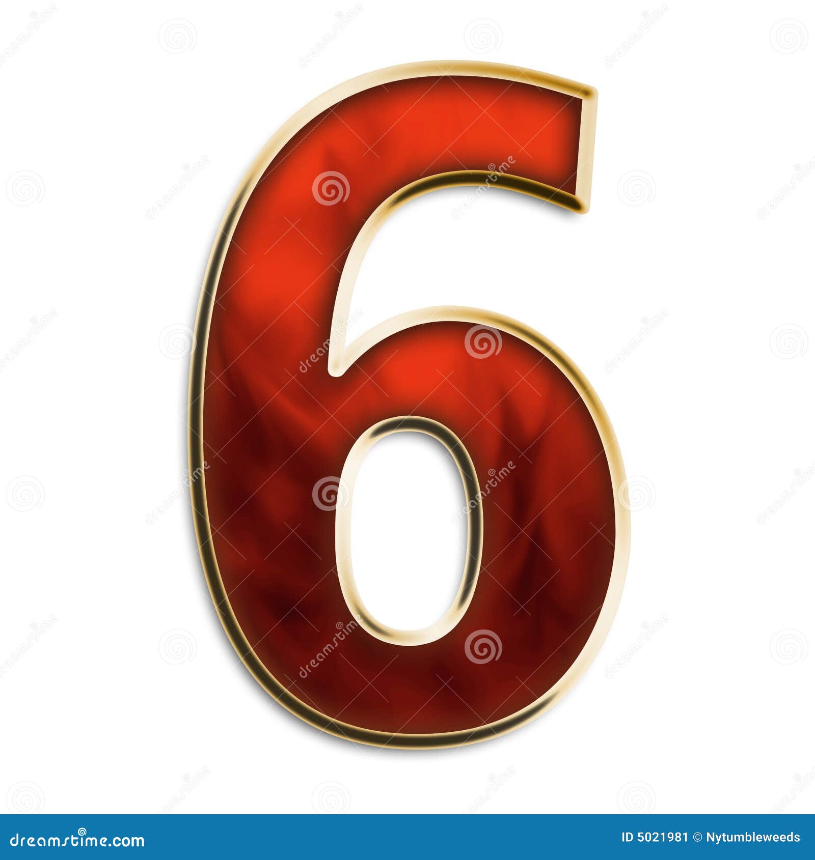 Nummer zes in vurig rood stock illustratie. Illustration of financiën ...