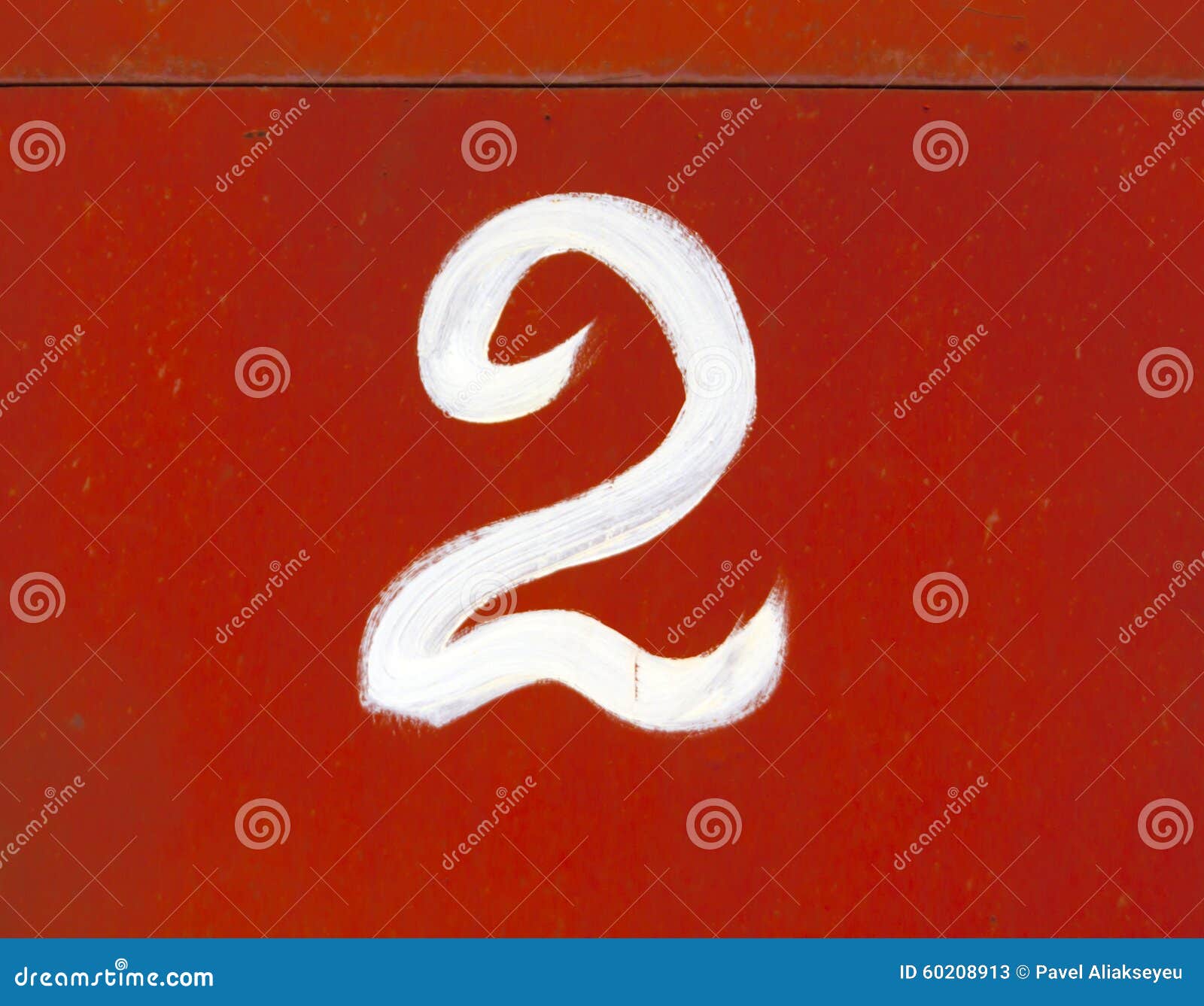 Nummer Zwei Auf Roter Metallwand Stockbild - Bild von lack, muster ...