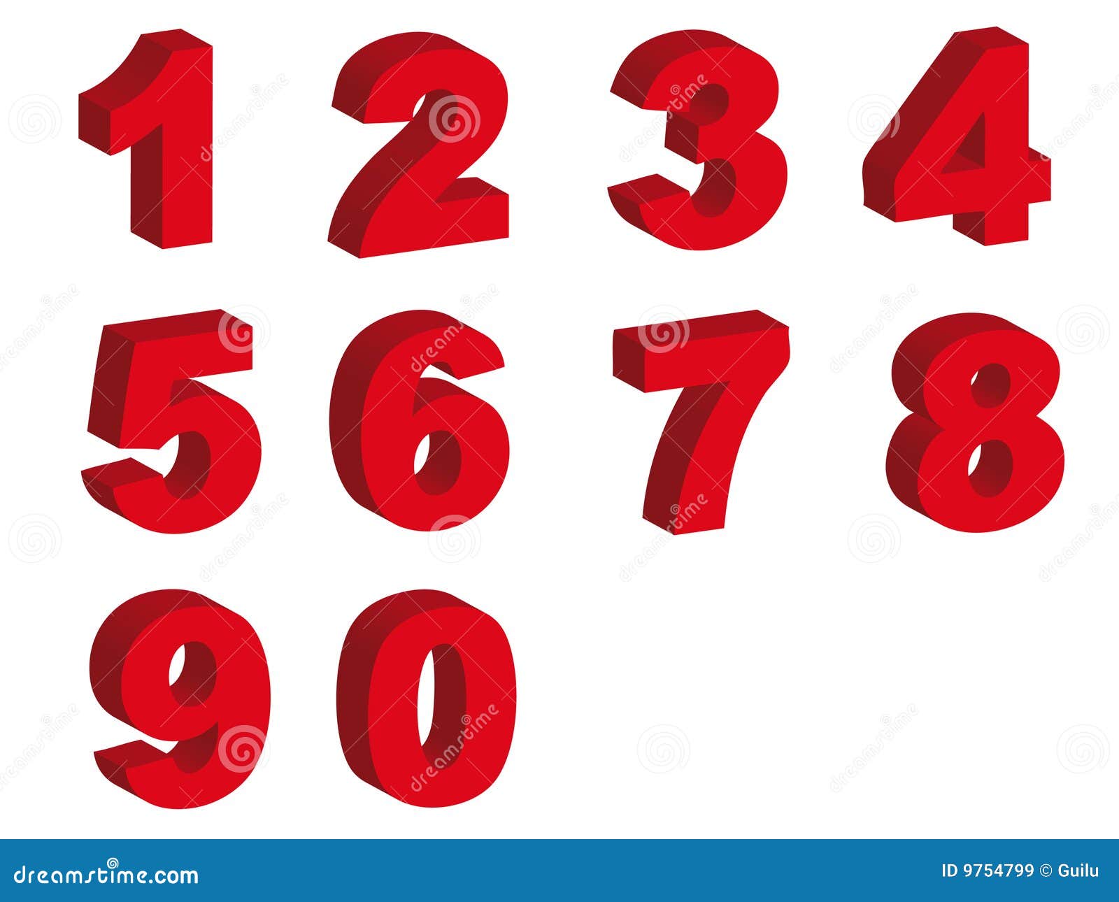 Nummeriert Symbole vektor abbildung. Illustration von zeichen - 9754799