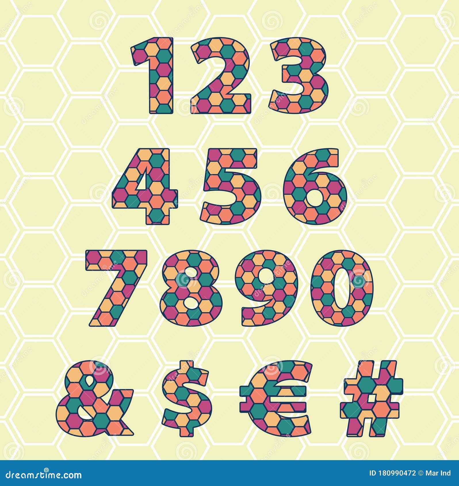 NUMbers mosaic pattern stock vector. Illustration of print - 180990472