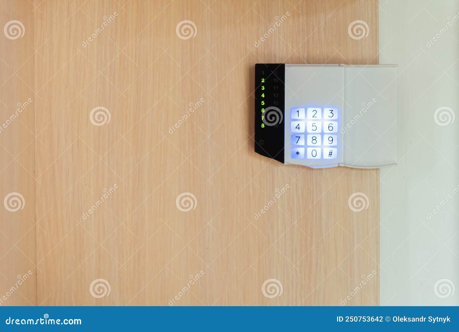 Numpad of Remote Control Panel of the Security System in the Apartment ...