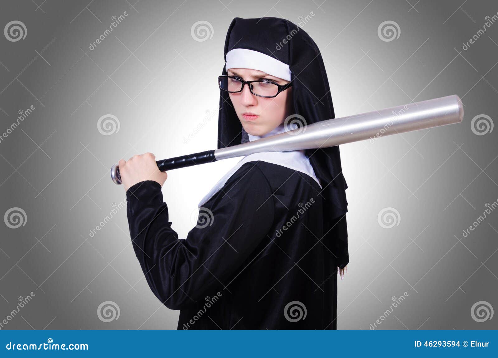 Nun with baseball stock photo. Image of peace, beautiful - 46293594