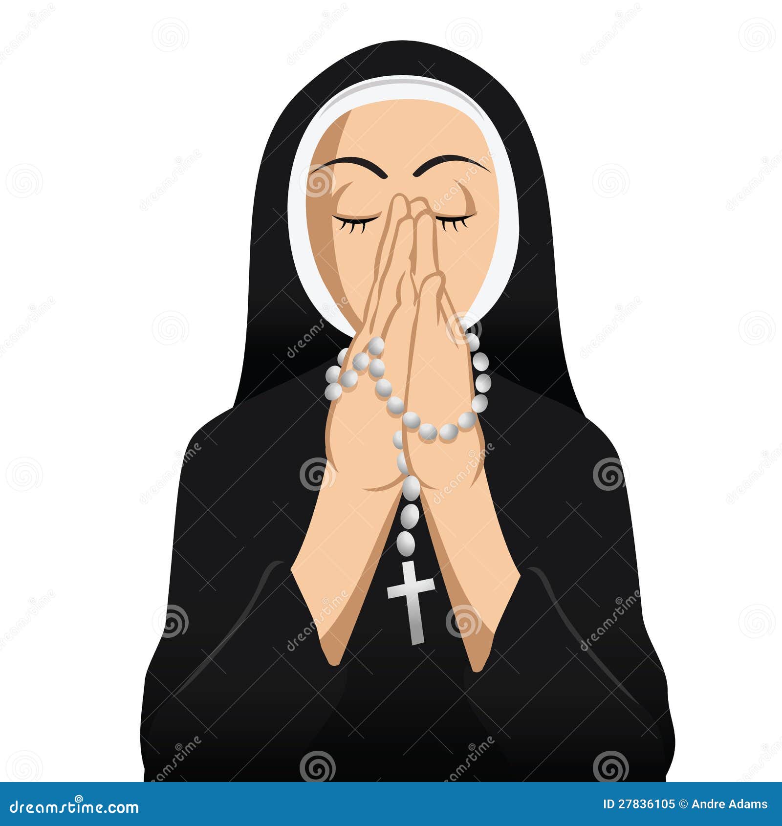 Nun Catholic praying stock vector. Illustration of saints - 27836105
