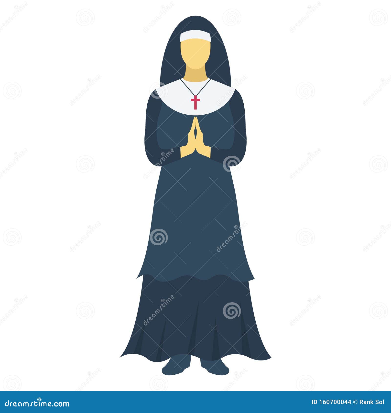 Nun Color Vector Illustration Icons Which Can Easily Modified Or Edited