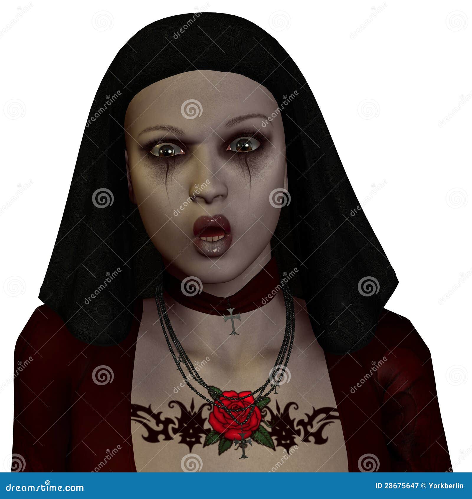 Nun in the Gothic style stock illustration. Illustration of mourning ...