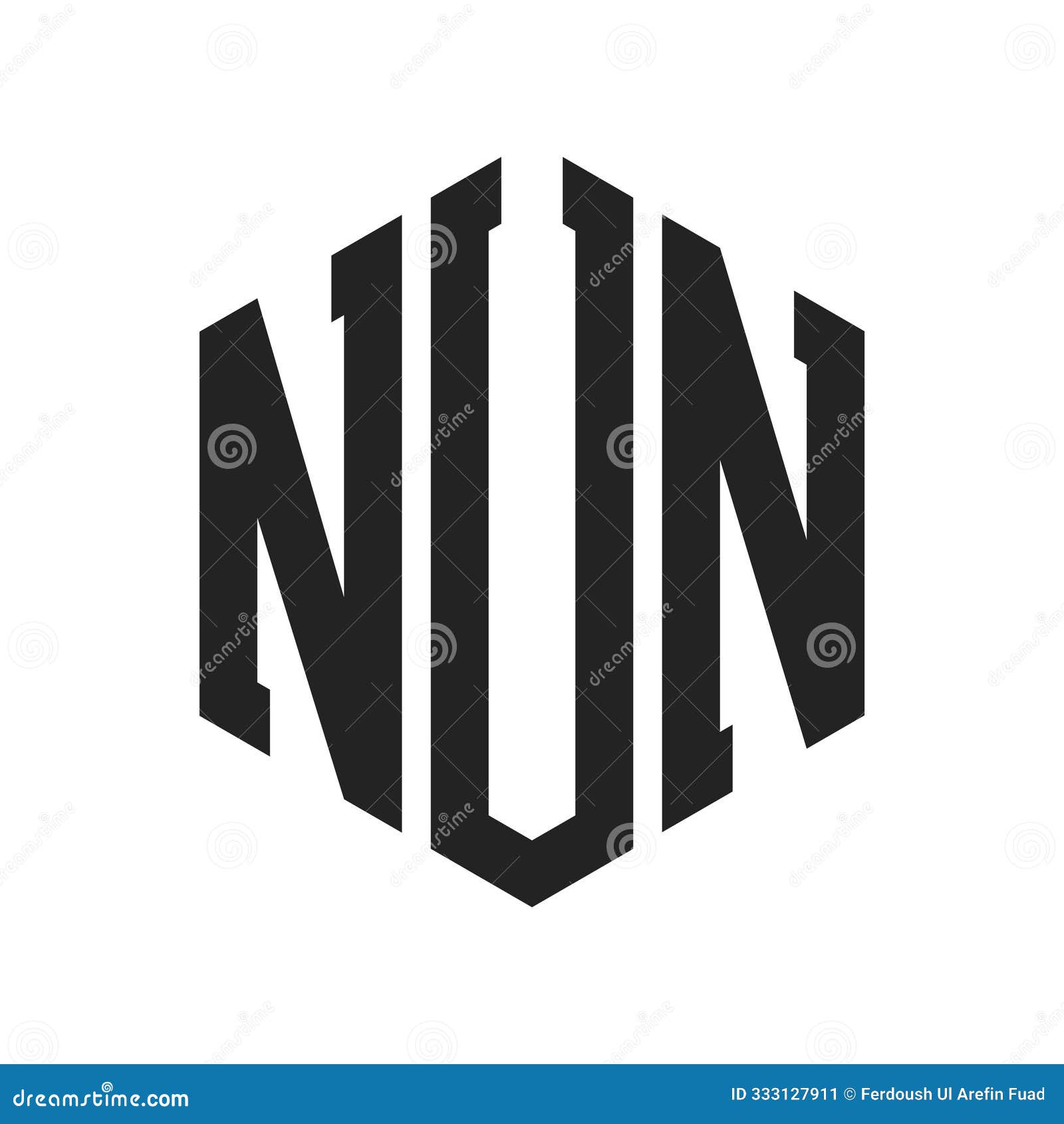 NUN Logo Design. Initial Letter NUN Monogram Logo Using Hexagon Shape ...
