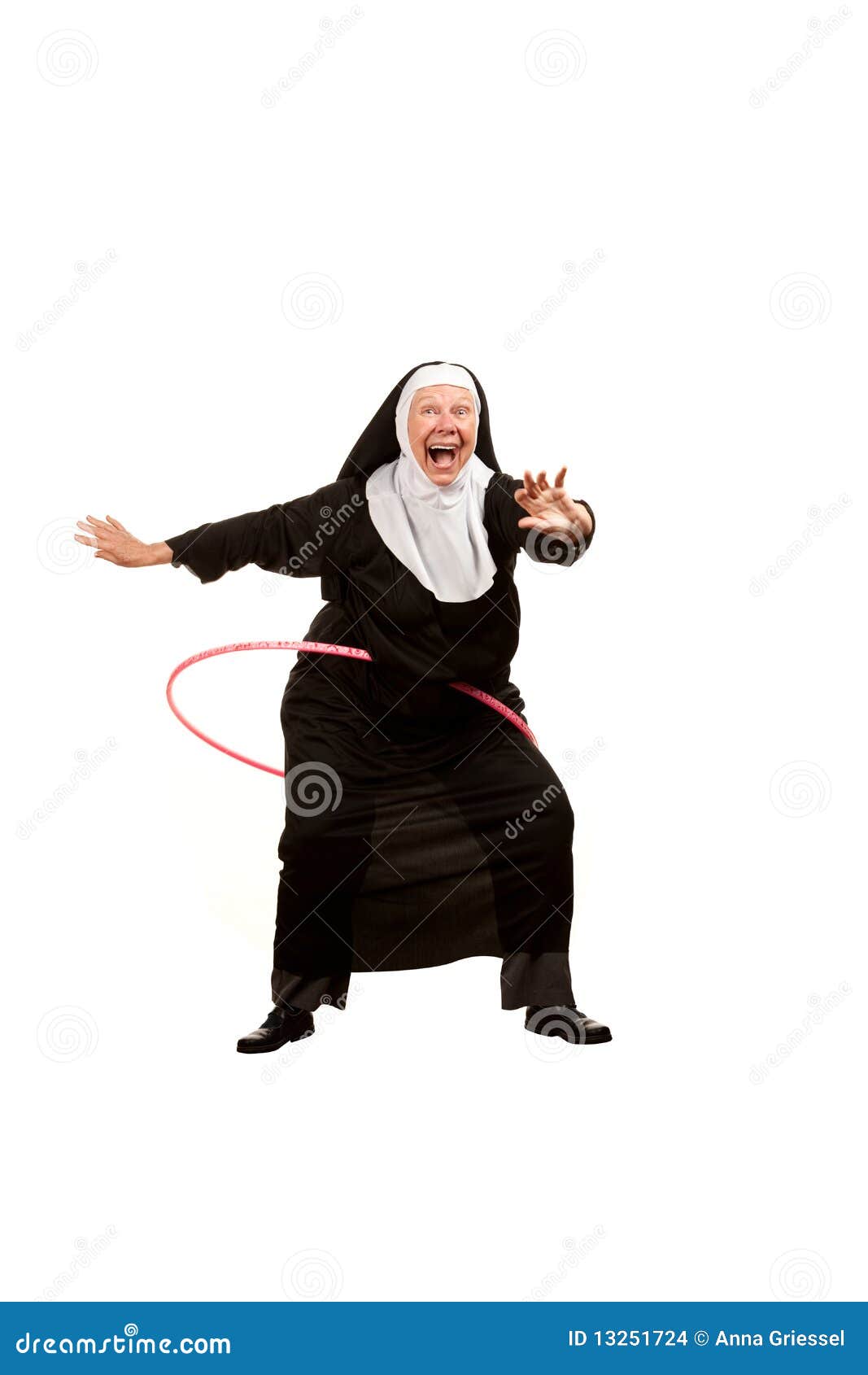 Nun Playing with Plastic Hoop Stock Photo - Image of catholic, hips ...
