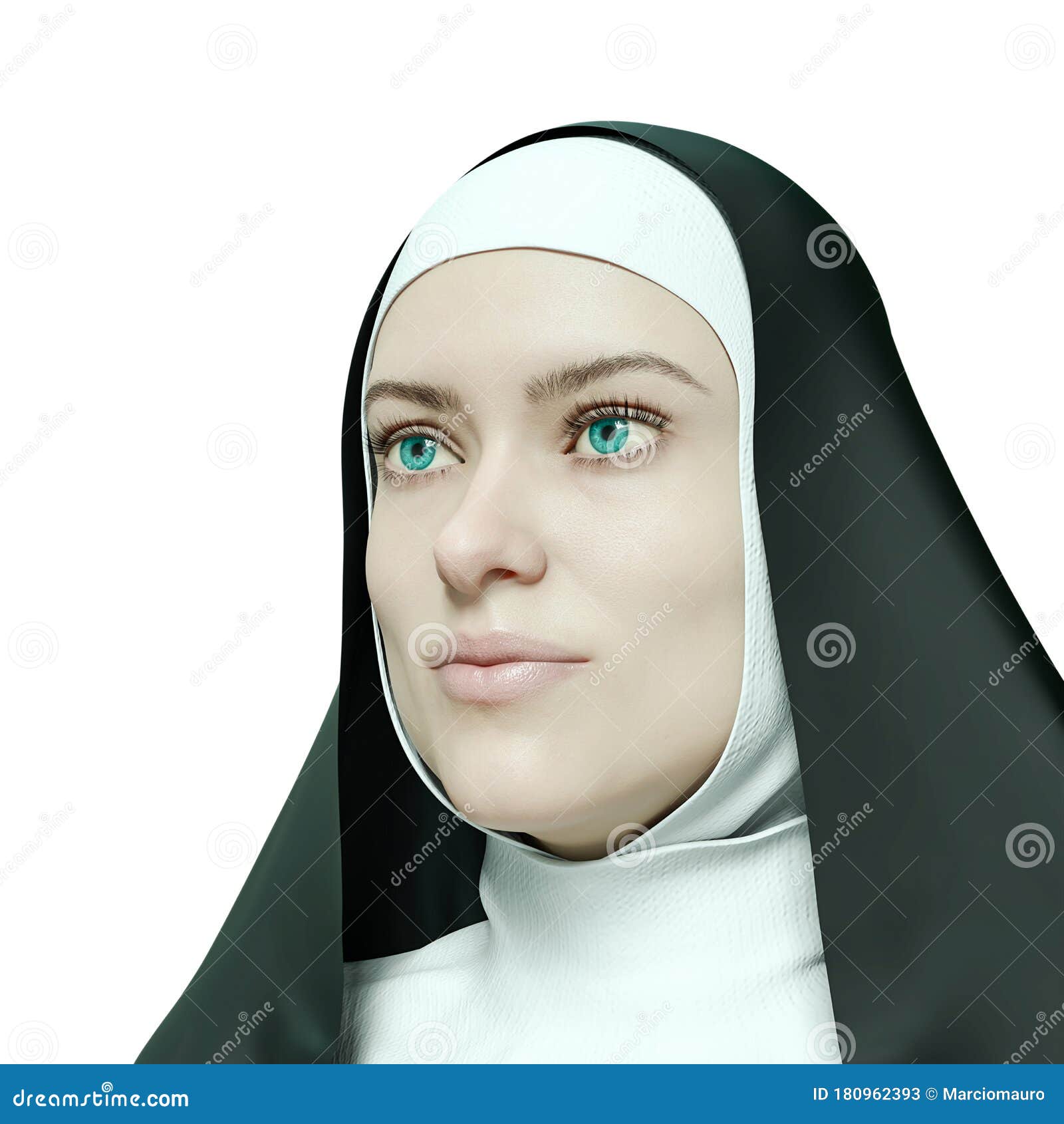 Nun portrait side view stock illustration. Illustration of catholicism ...