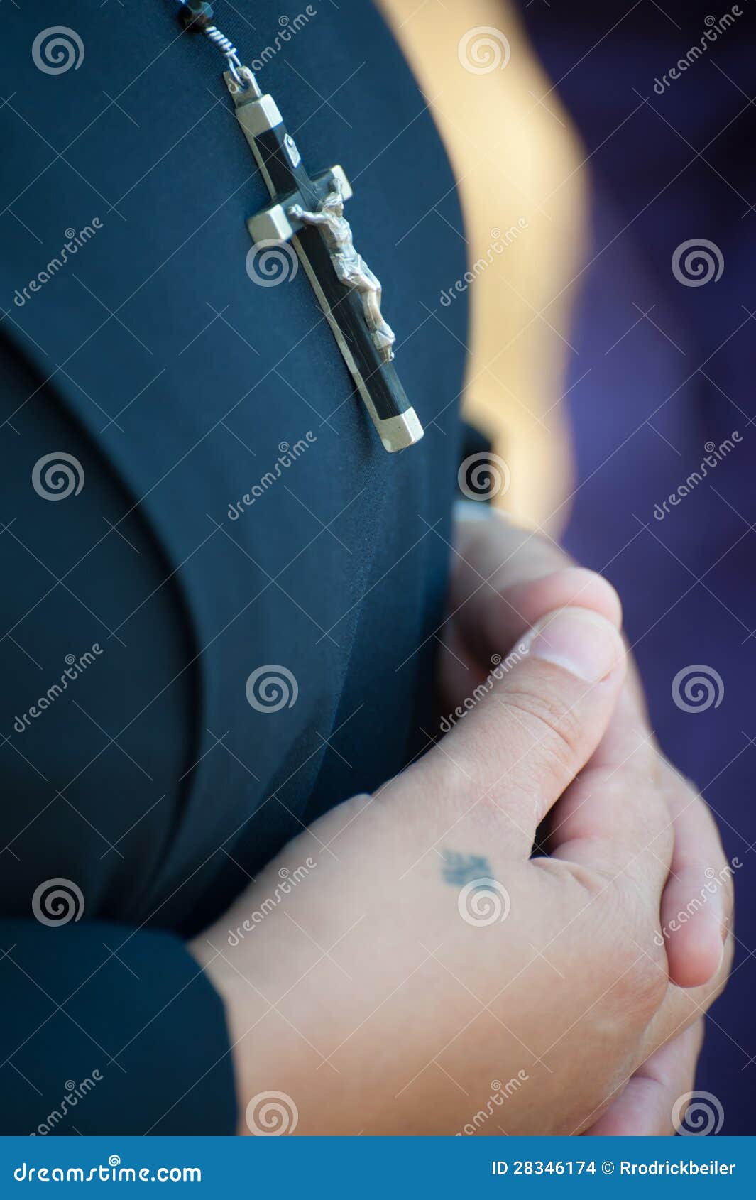 Nun praying with crucifix stock photo. Image of faith - 28346174