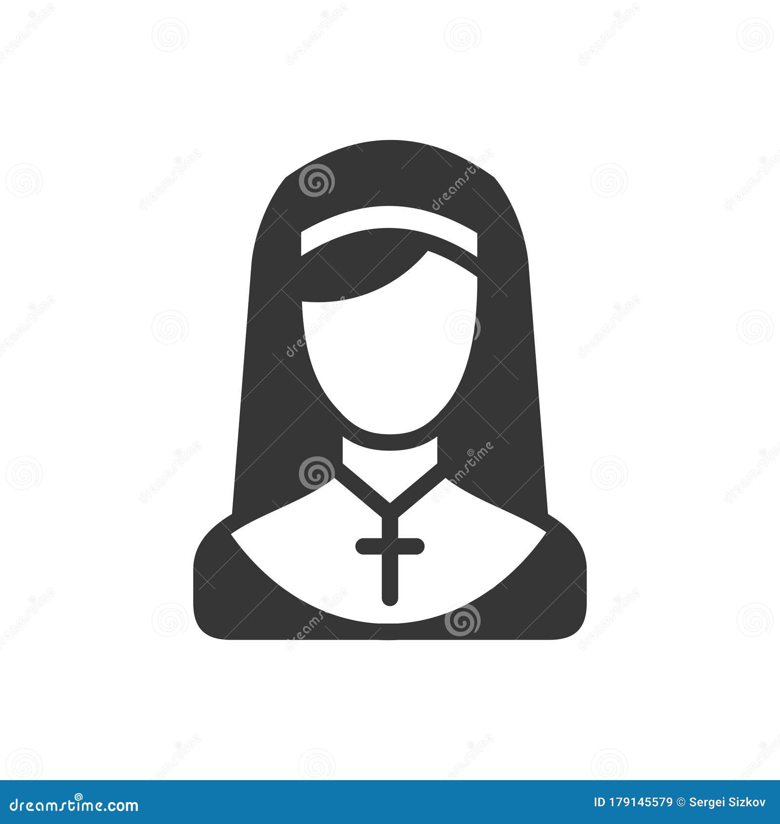 Nun Simple Icon on White Background. Vector Stock Vector - Illustration ...