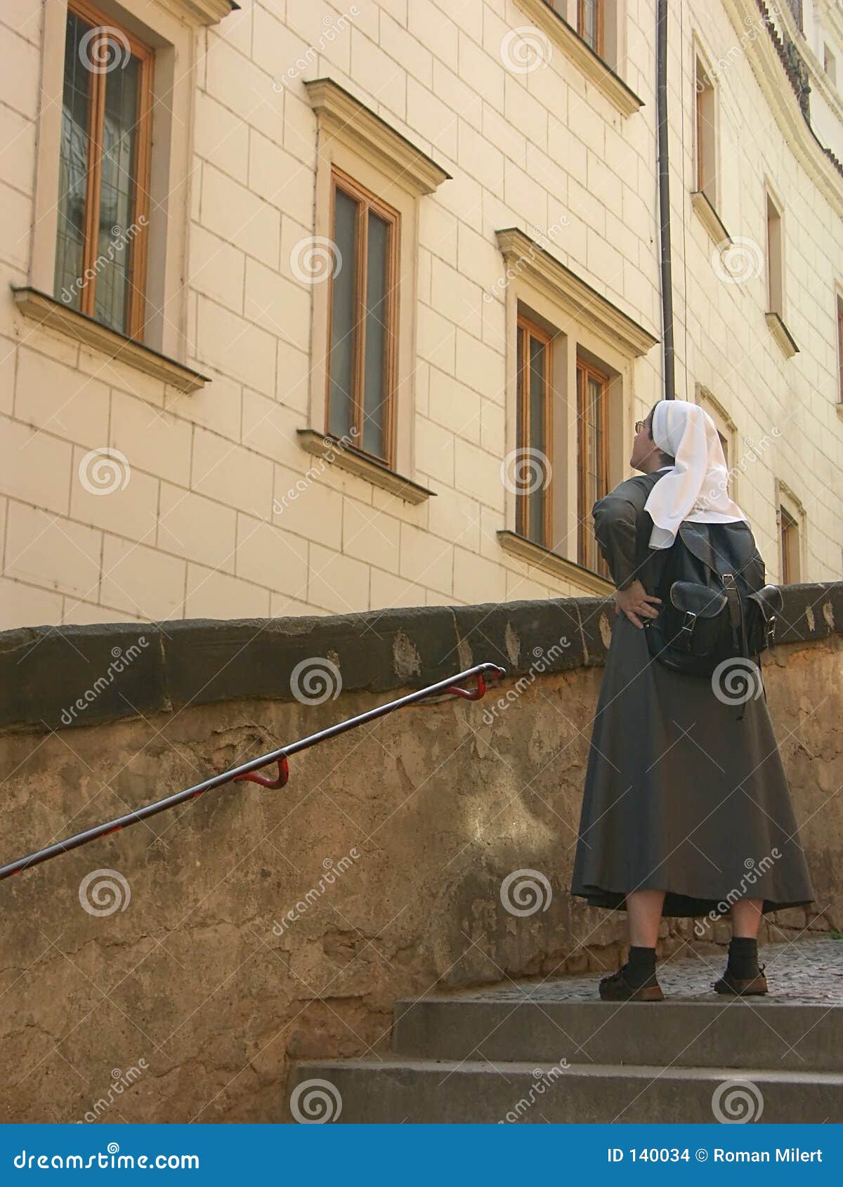 Nun tourist stock photo. Image of woman, balustrade, historical - 140034