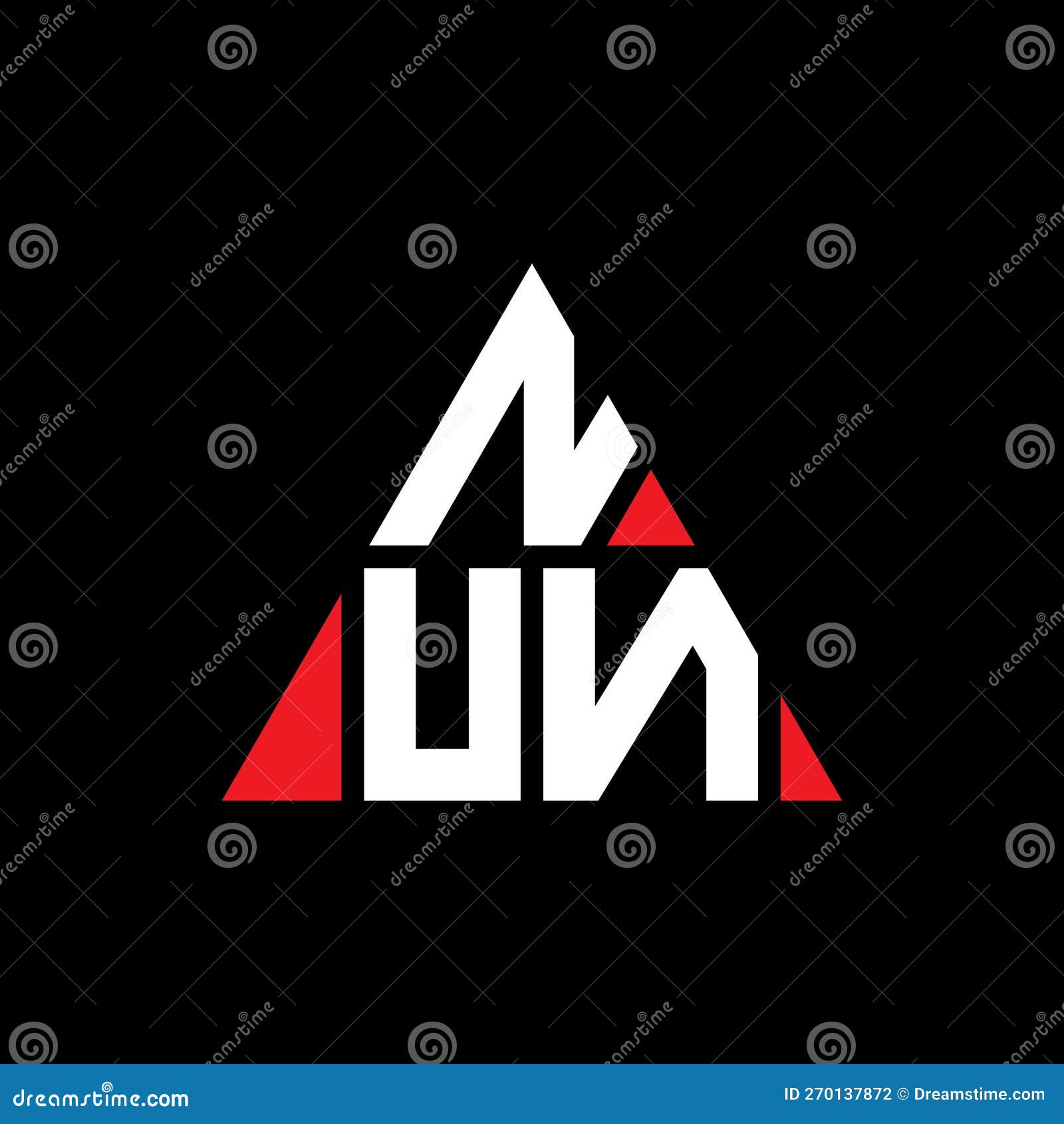 NUN Triangle Letter Logo Design with Triangle Shape. NUN Triangle Logo ...