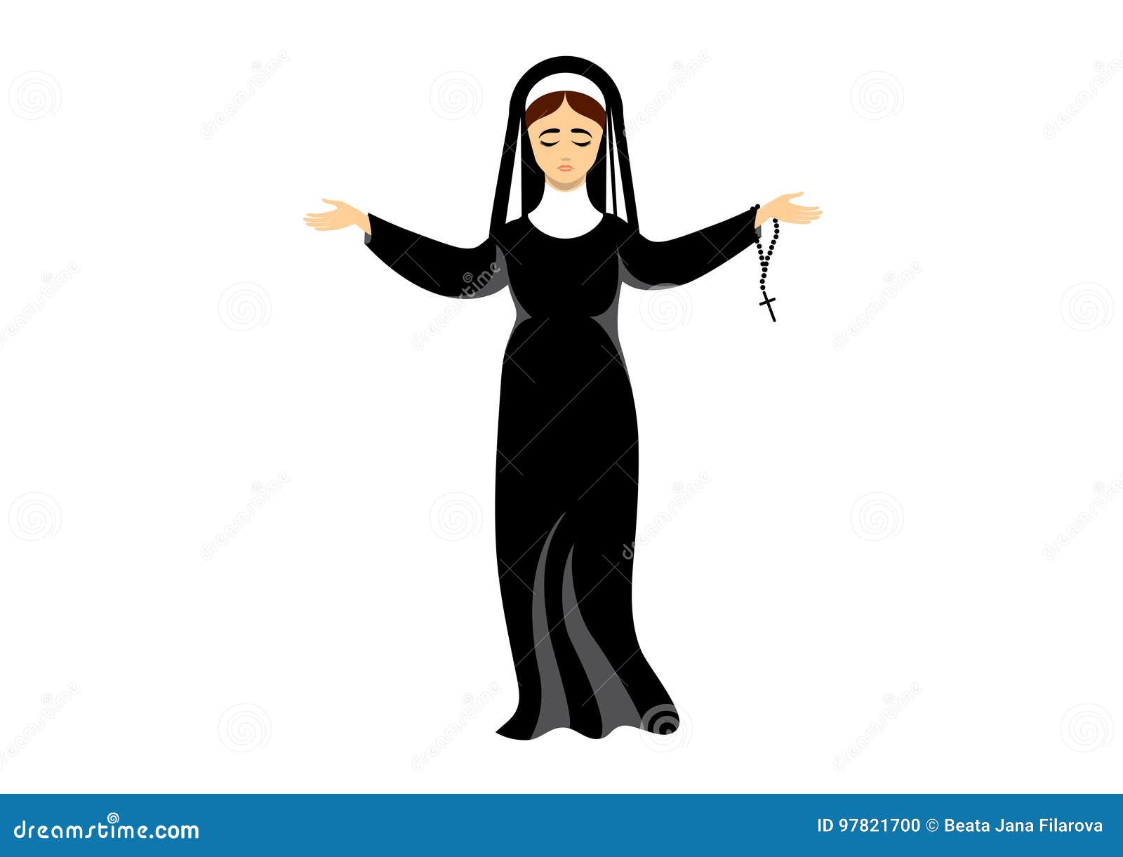 Nun vector illustration stock vector. Illustration of clip - 97821700