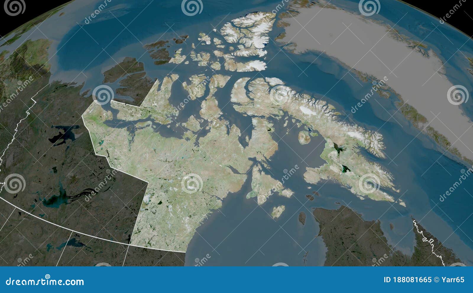 Nunavut, Canada - Highlighted. Satellite Stock Illustration ...