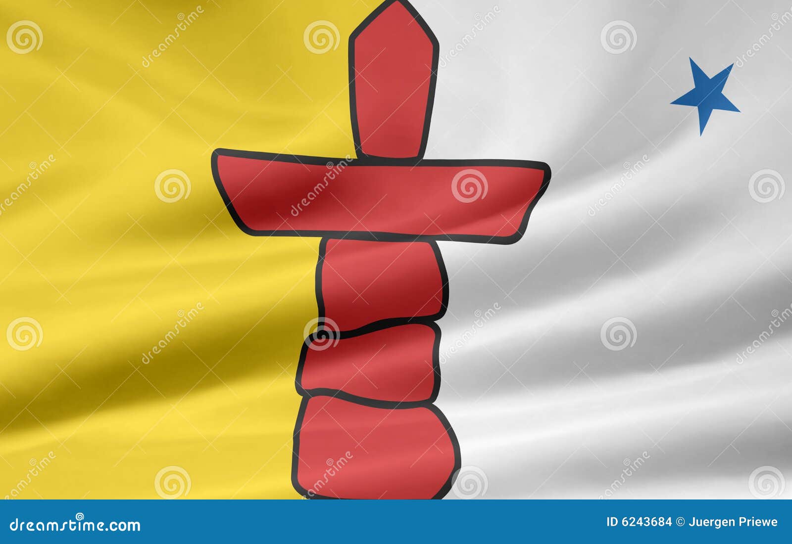 Nunavut Flag. Waving Flag Of Nunavut Province, Canada Royalty-Free ...